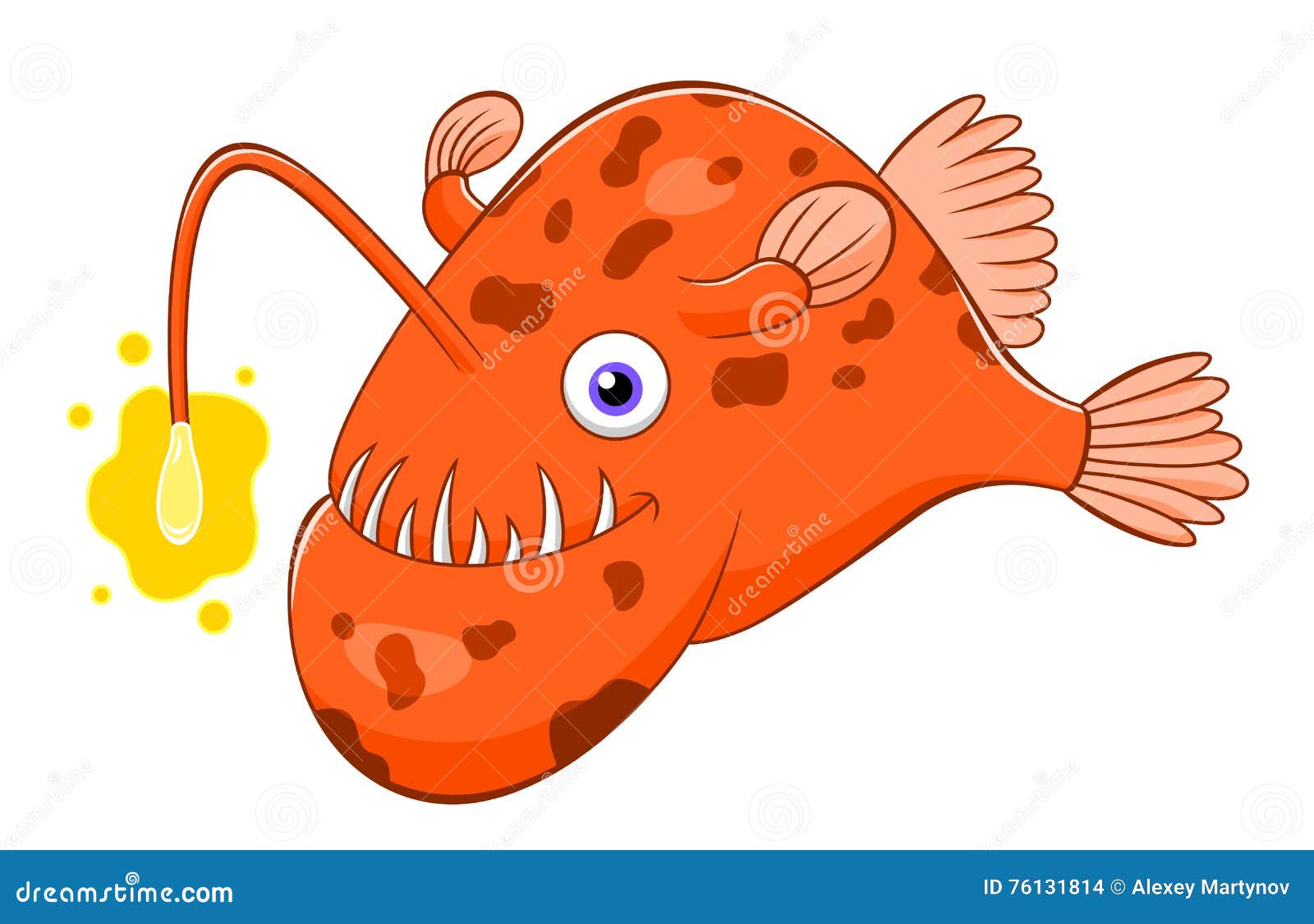 Cartoon anglerfish stock vector. Illustration of fish - 76131814