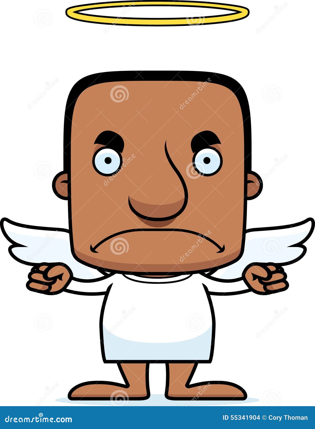Cartoon Angry Angel Man stock vector. Illustration of angry - 55341904