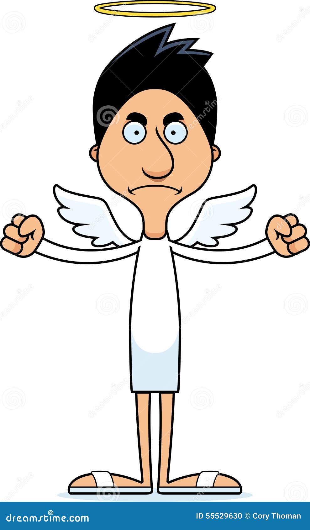 Cartoon Angry Angel Man stock vector. Illustration of vector - 55529630