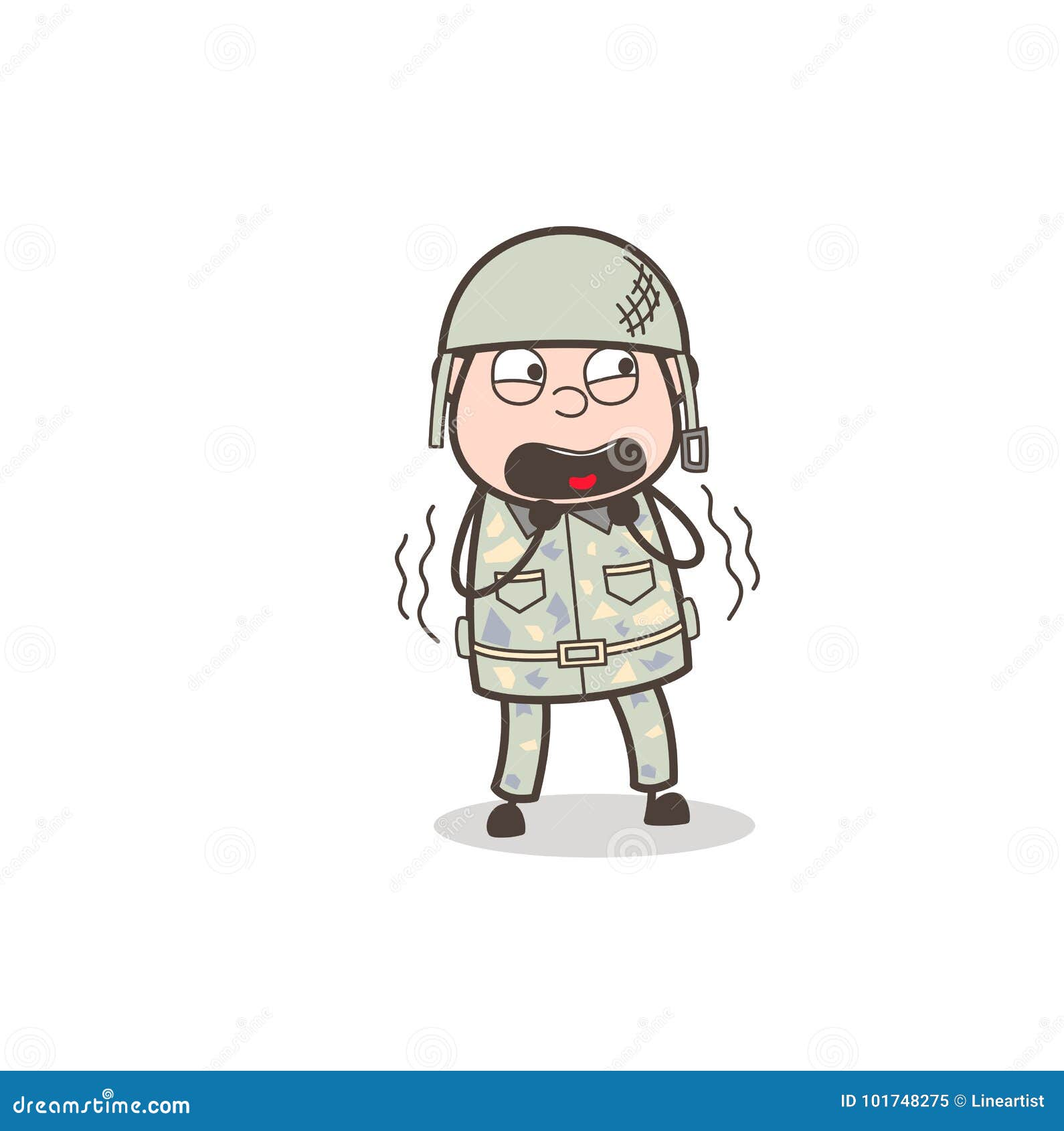 Angry Army Bootcamp Drill Sergeant Cartoon Vector Illustration ...
