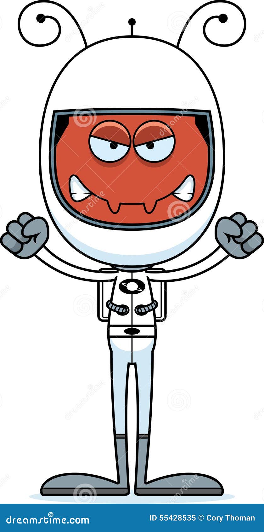 Cartoon Angry Astronaut Ant Stock Vector - Illustration of insect ...