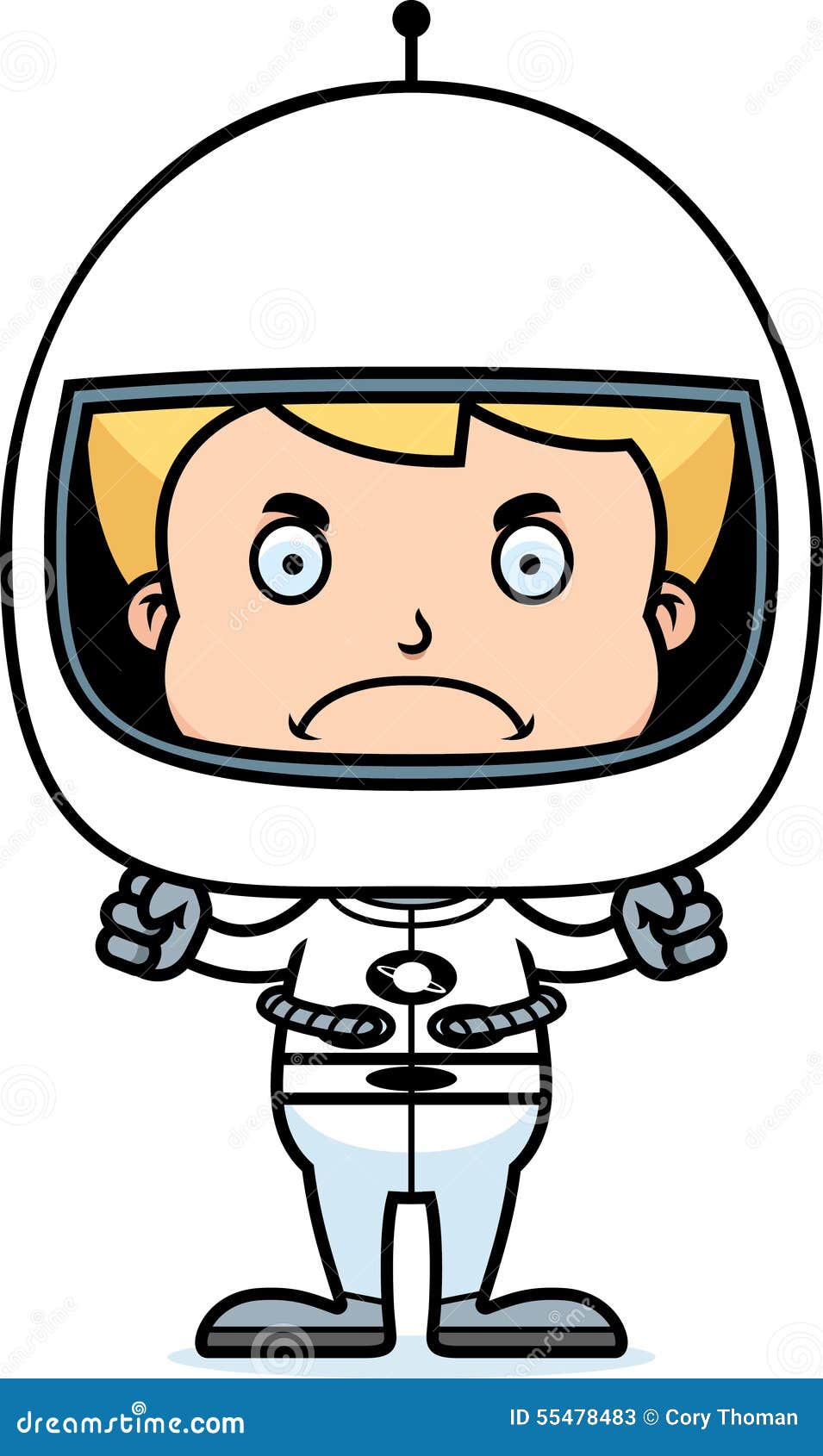 Cartoon Angry Astronaut Boy Stock Vector - Illustration of spacesuit ...