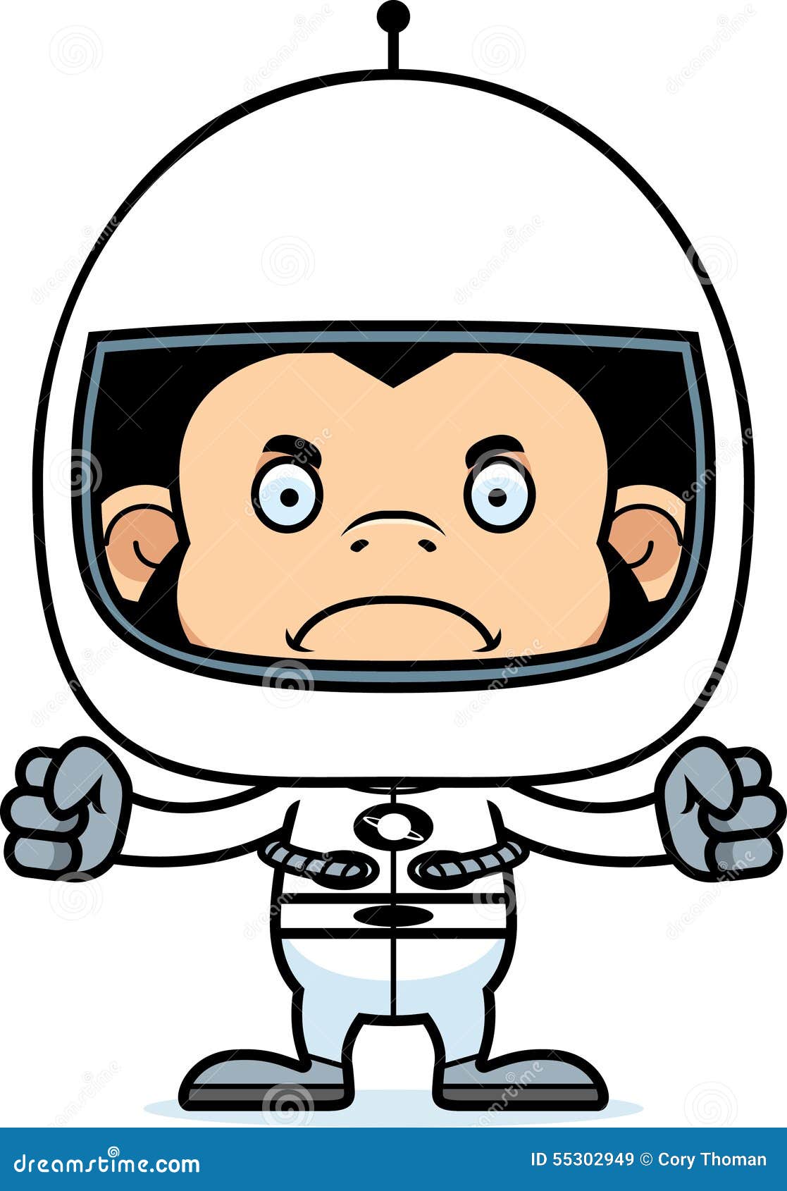 Cartoon Angry Astronaut Chimpanzee Stock Vector - Illustration of clip ...