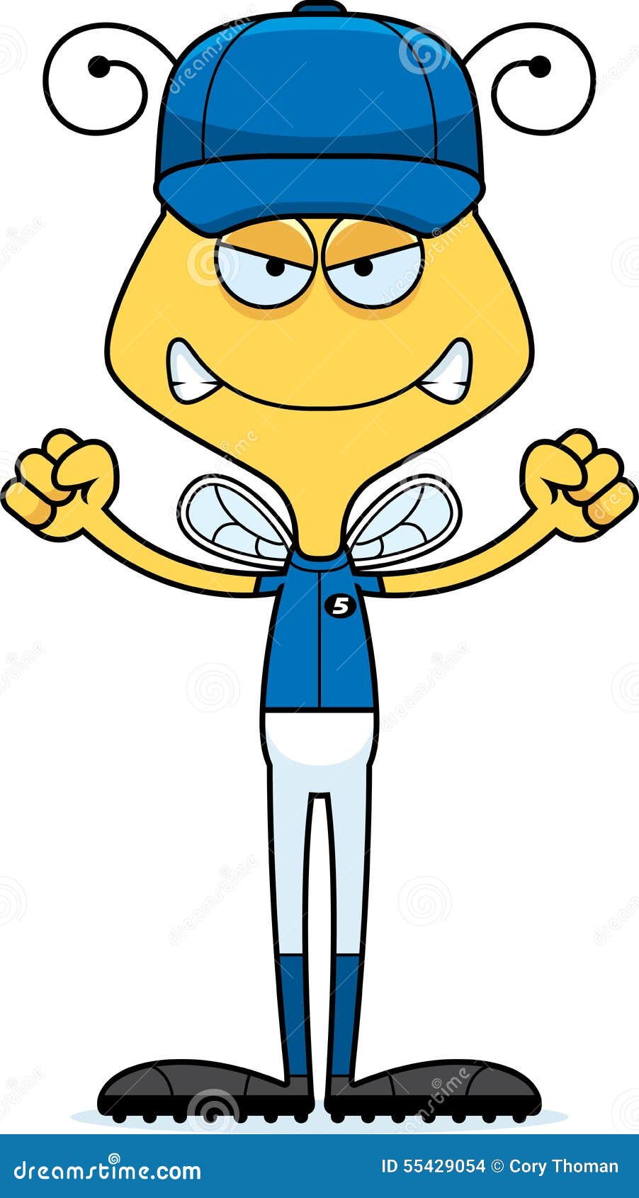 Cartoon Angry Baseball Player Bee Stock Vector - Illustration of ...