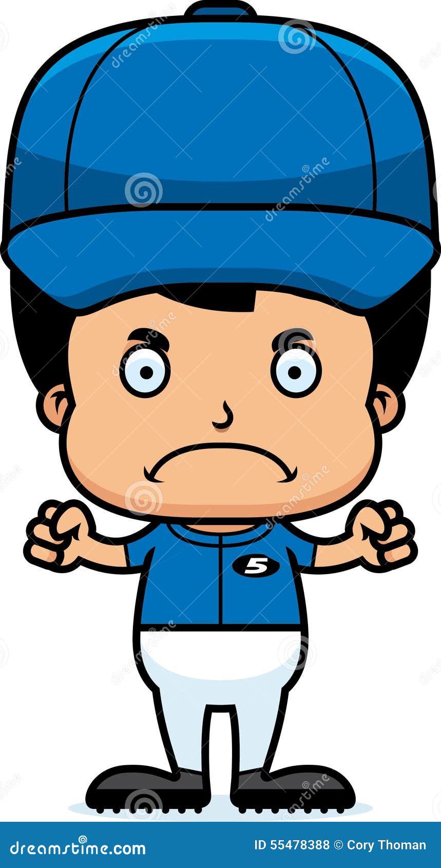 Cartoon Angry Baseball Player Boy Stock Vector - Illustration of ...