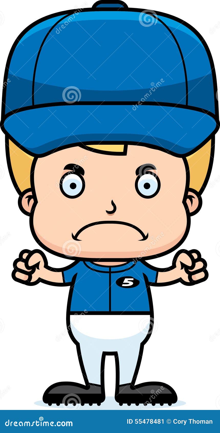 Cartoon Angry Baseball Player Boy Stock Vector - Illustration of ...