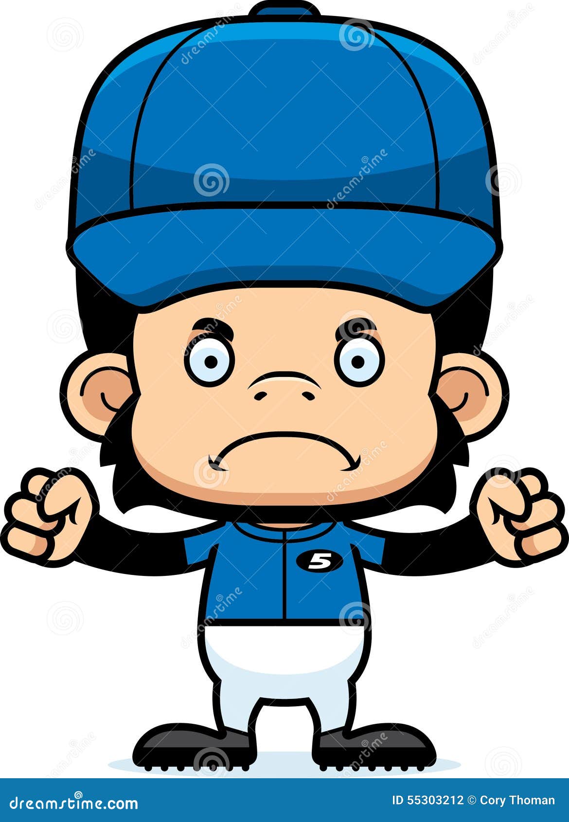 Cartoon Angry Baseball Player Chimpanzee Stock Vector - Illustration of ...