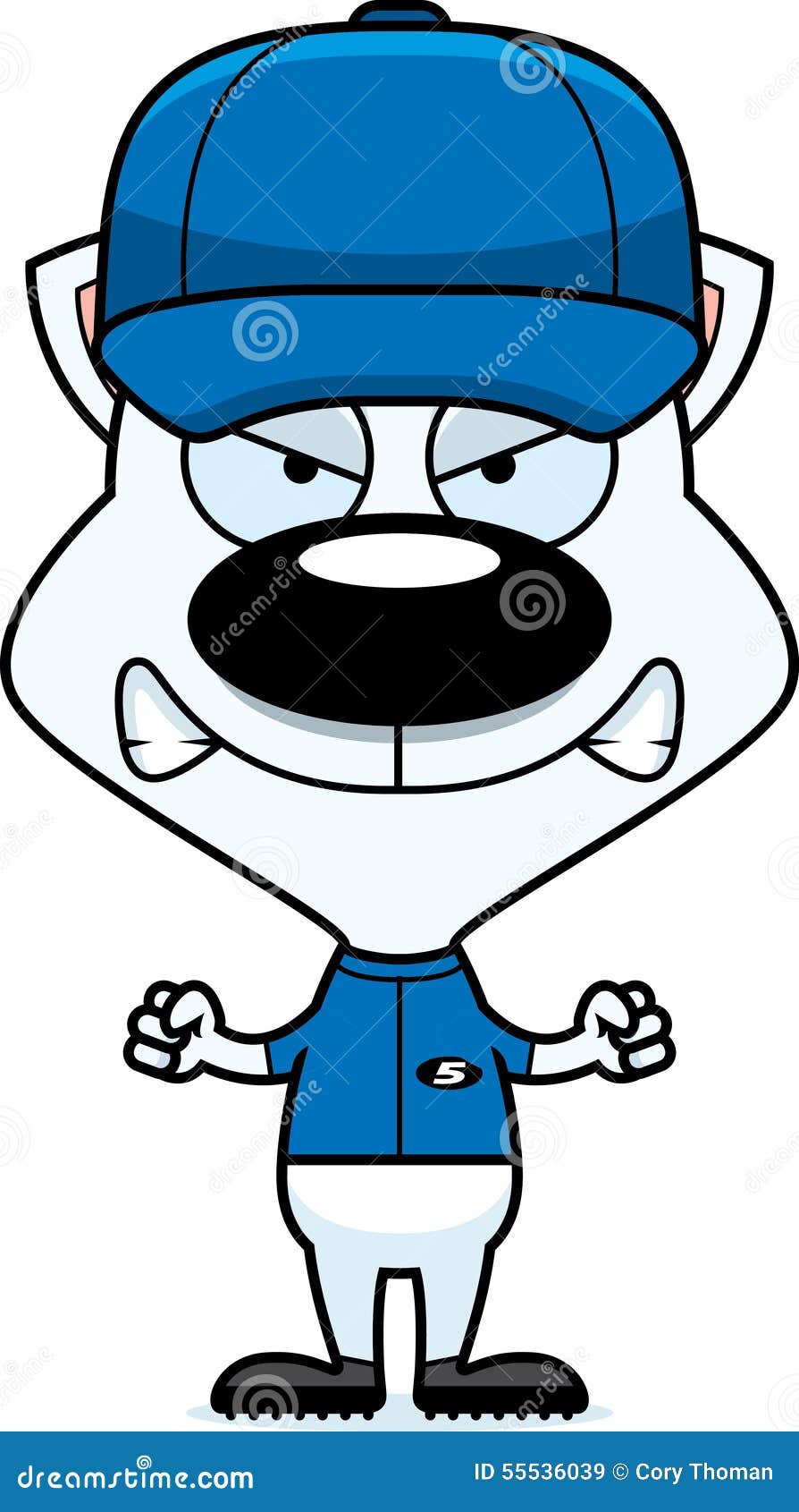 Cartoon Angry Baseball Player Kitten Stock Vector - Illustration of ...