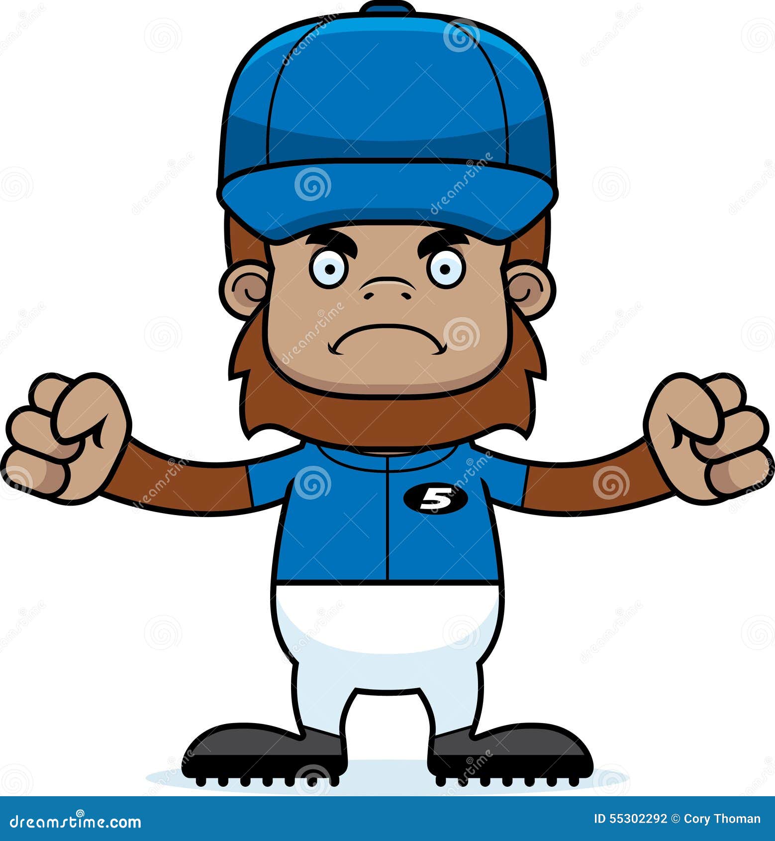Cartoon Angry Baseball Player Sasquatch Stock Vector - Illustration of ...