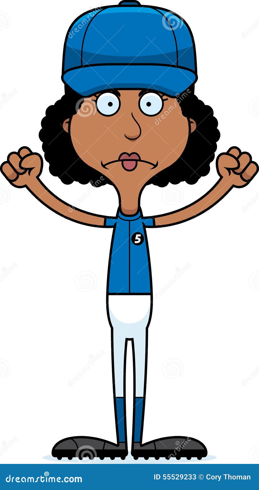 Cartoon Angry Baseball Player Woman Stock Vector - Illustration of ...