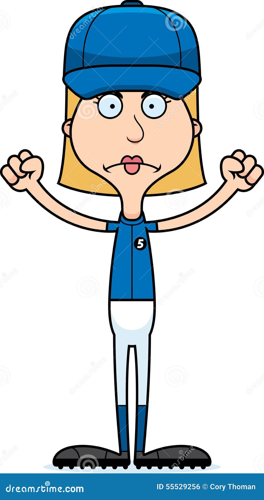 Cartoon Angry Baseball Player Woman Stock Vector - Illustration of ...