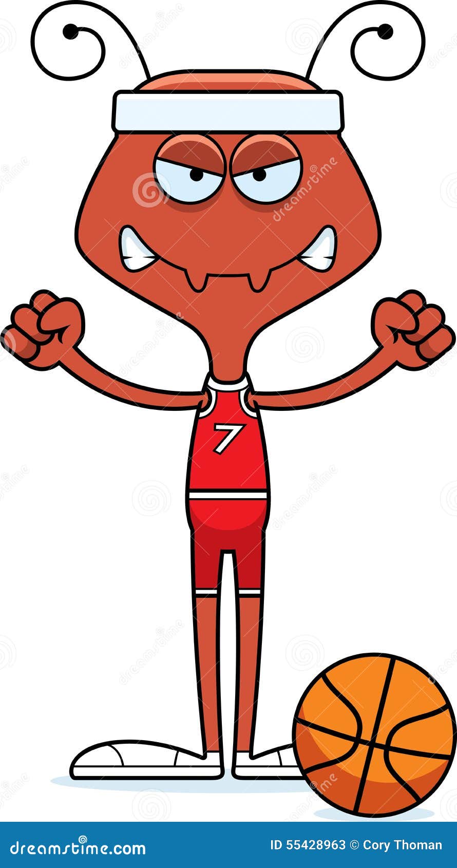 Cartoon Angry Basketball Player Ant Stock Vector - Illustration of ...