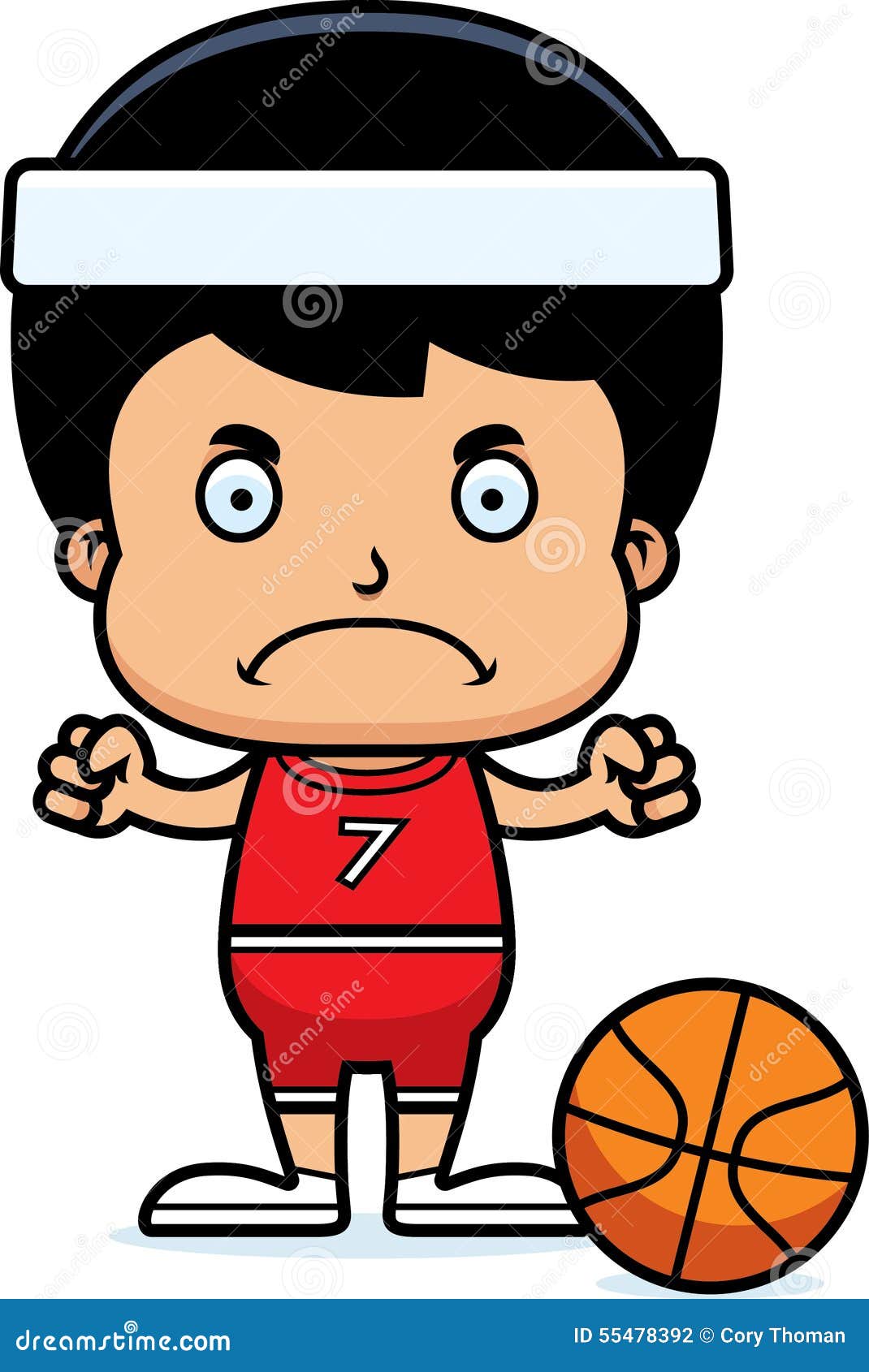 Cartoon Angry Basketball Player Boy Stock Vector - Illustration of ...