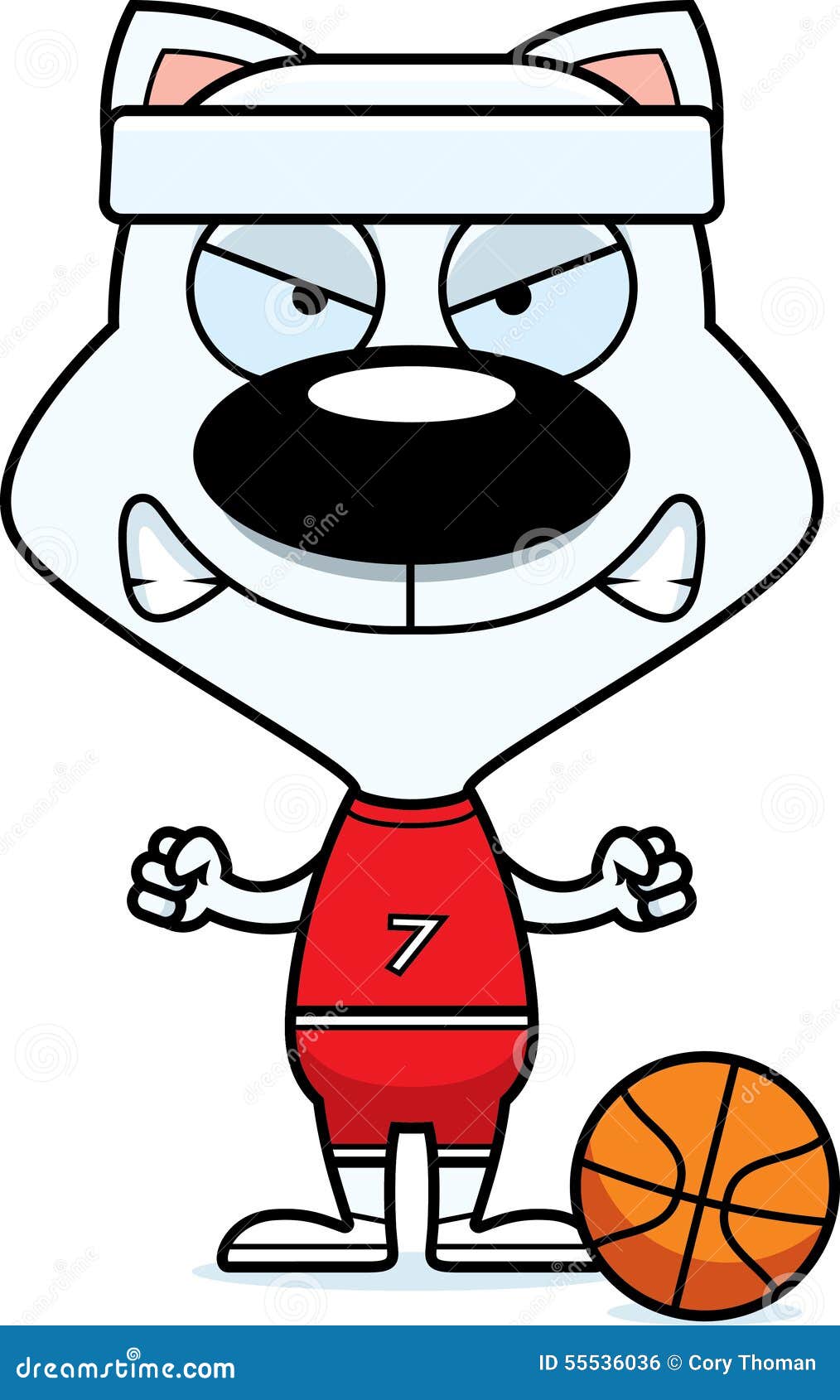 Cartoon Angry Basketball Player Kitten Stock Vector - Illustration of ...