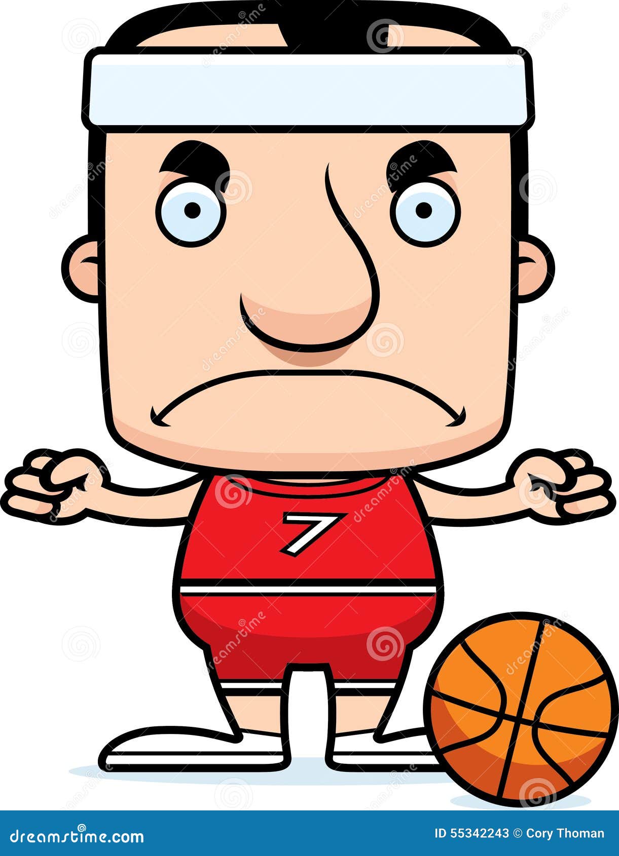 Cartoon Angry Basketball Player Man Stock Vector - Illustration of ...