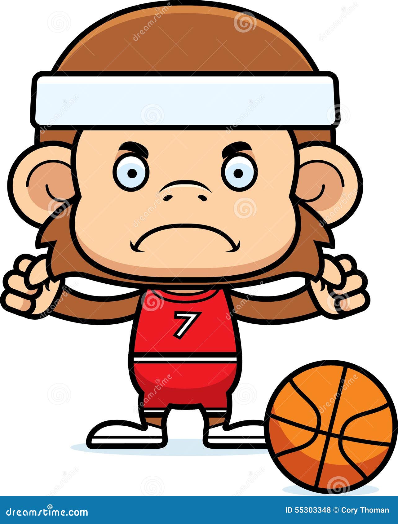 Cartoon Angry Basketball Player Monkey Stock Vector - Illustration of ...