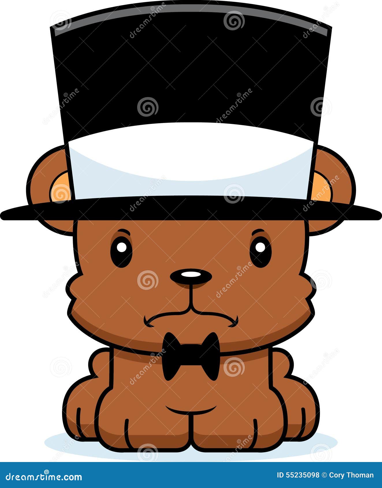 Cartoon Angry Bear Top Hat stock vector. Illustration of cartoon - 55235098