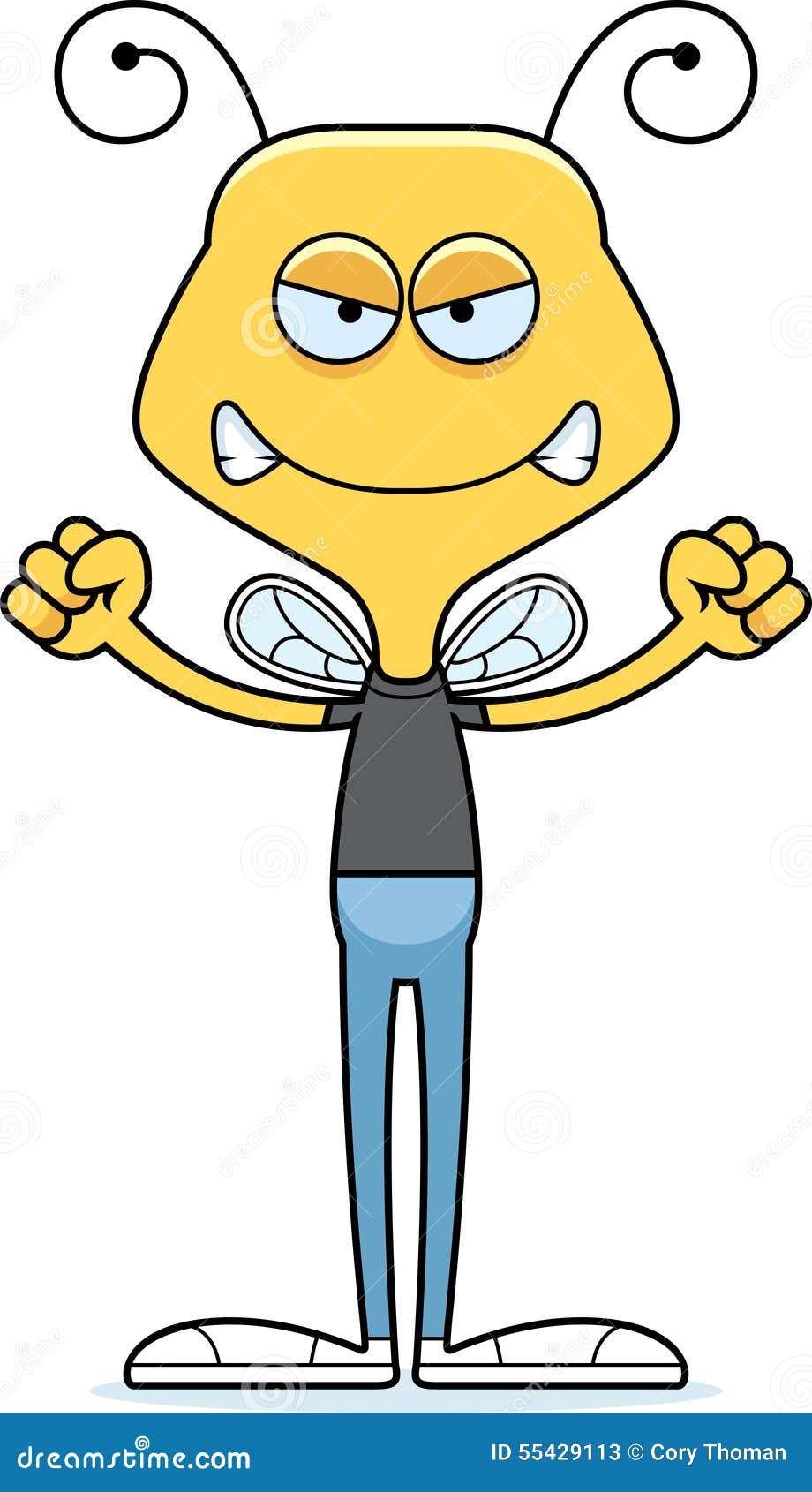 Cartoon Angry Bee stock vector. Illustration of clip - 55429113