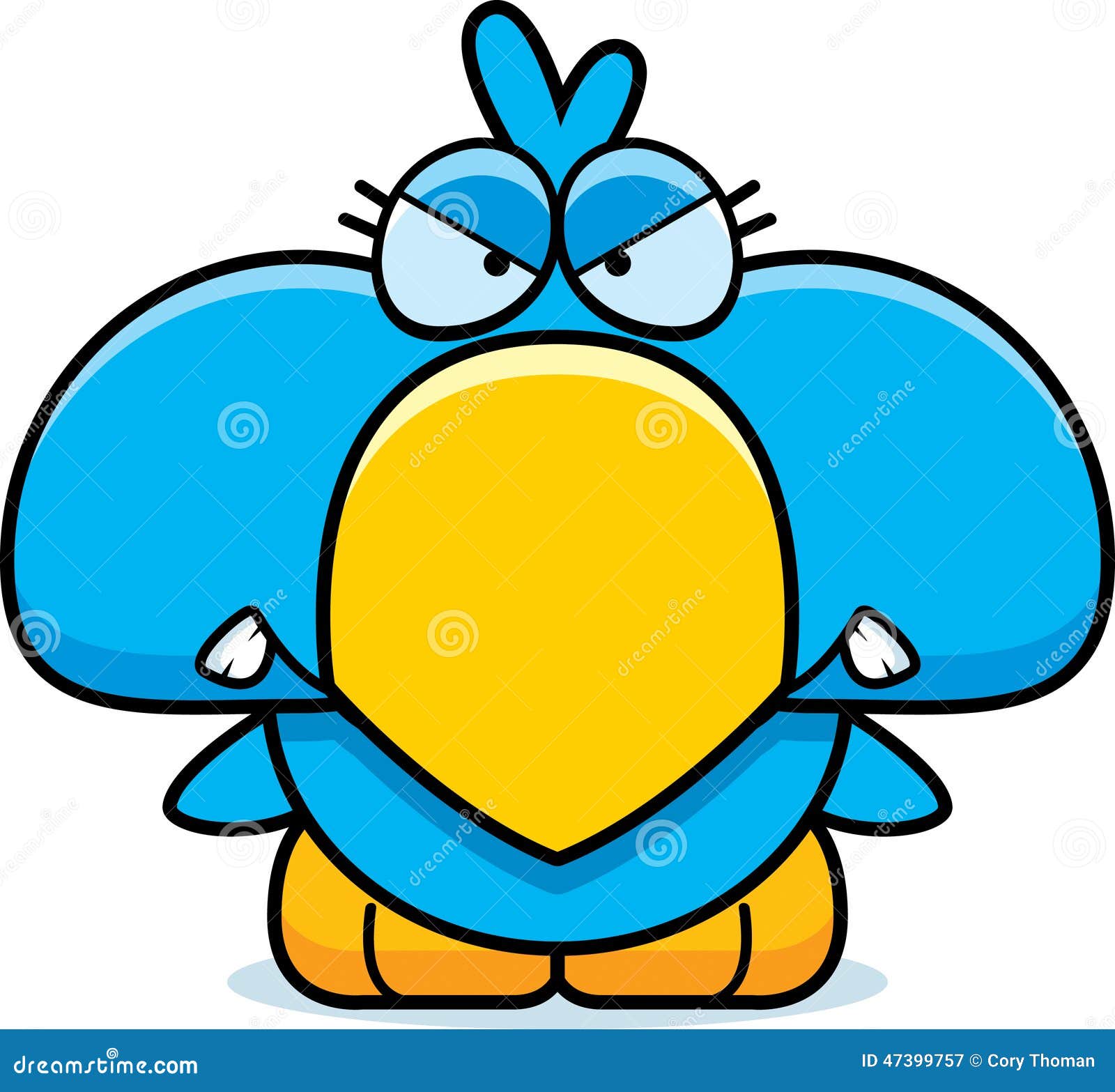 Cartoon Angry Blue Bird stock vector. Illustration of clip - 47399757