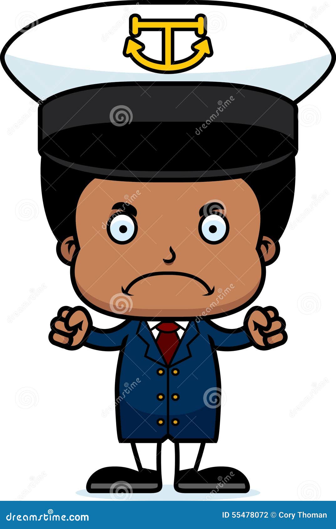 Cartoon Angry Boat Captain Boy Stock Vector - Illustration of vector ...