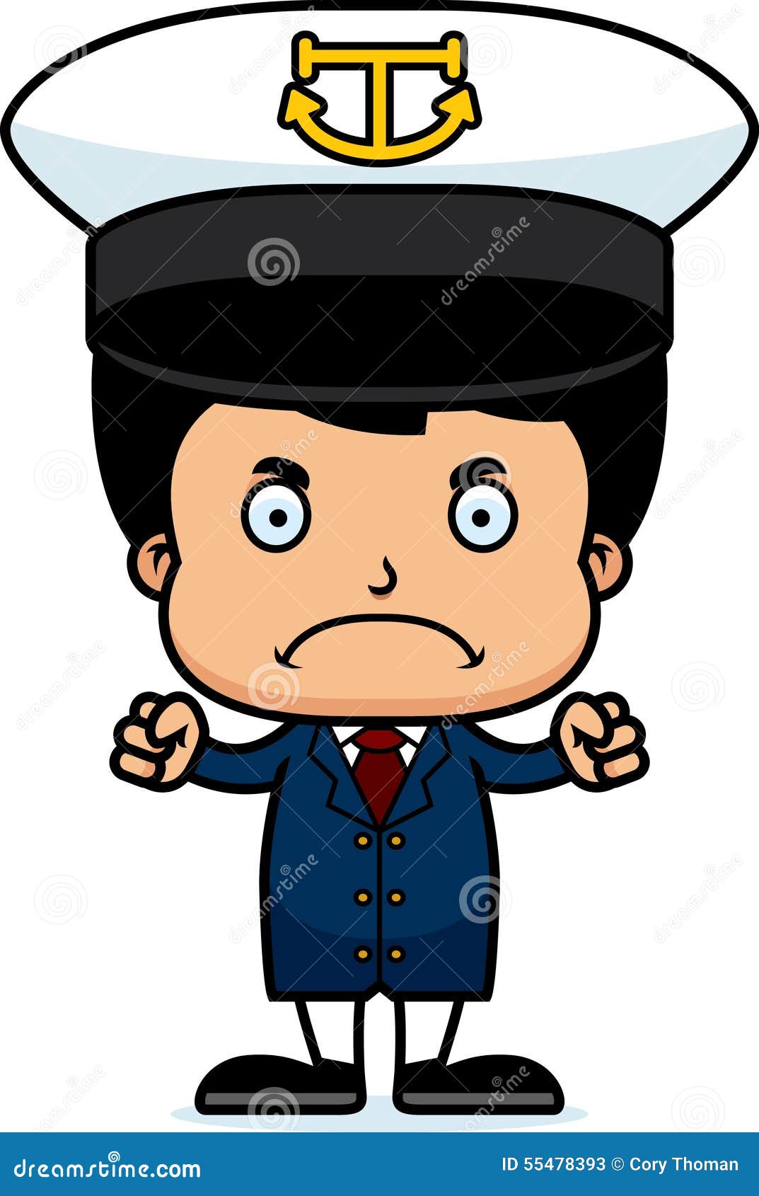 Cartoon Angry Boat Captain Boy Stock Vector - Illustration of person ...