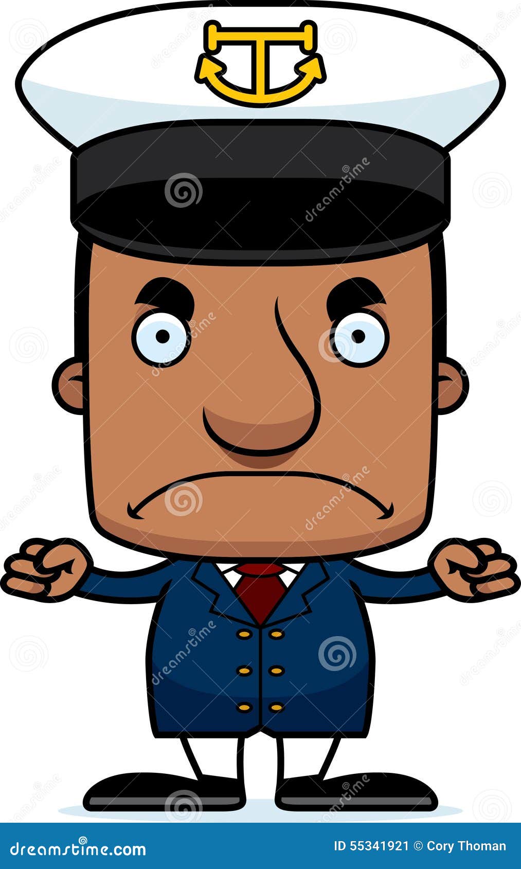 Cartoon Angry Boat Captain Man Stock Vector - Illustration of sailor ...