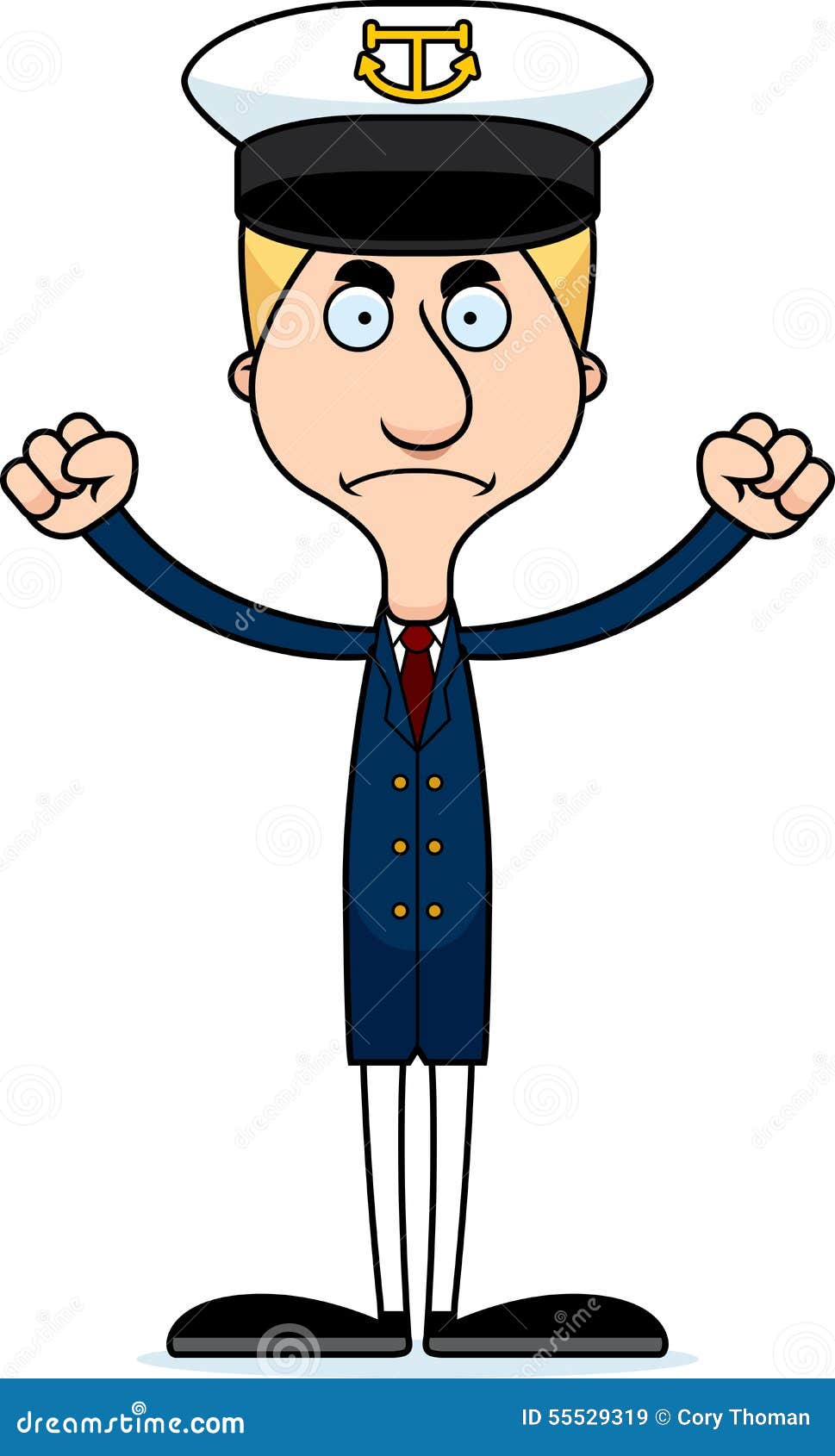 Cartoon Angry Boat Captain Man Stock Vector - Illustration of frown ...