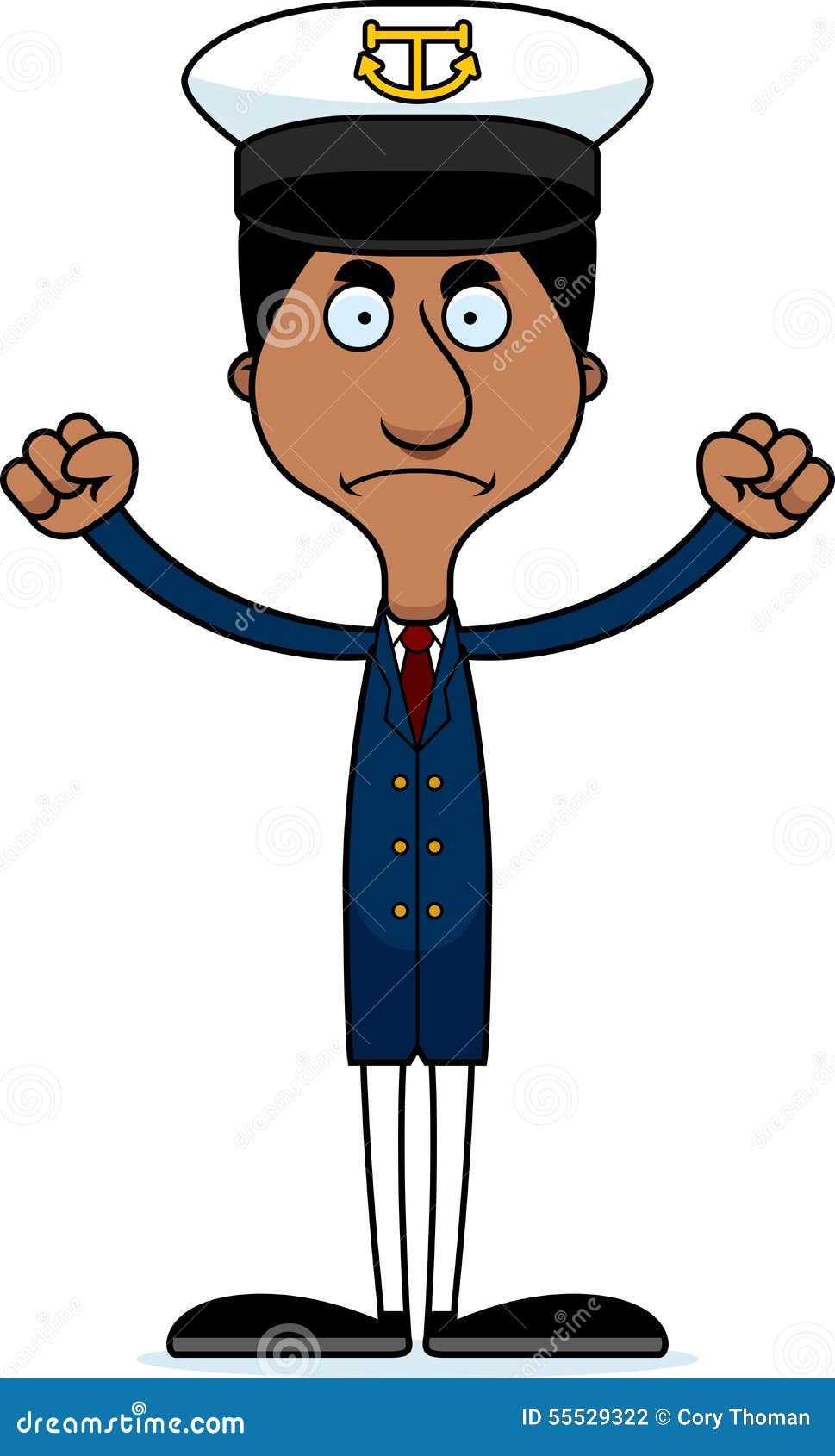 Cartoon Angry Boat Captain Man Stock Vector - Illustration of clip ...