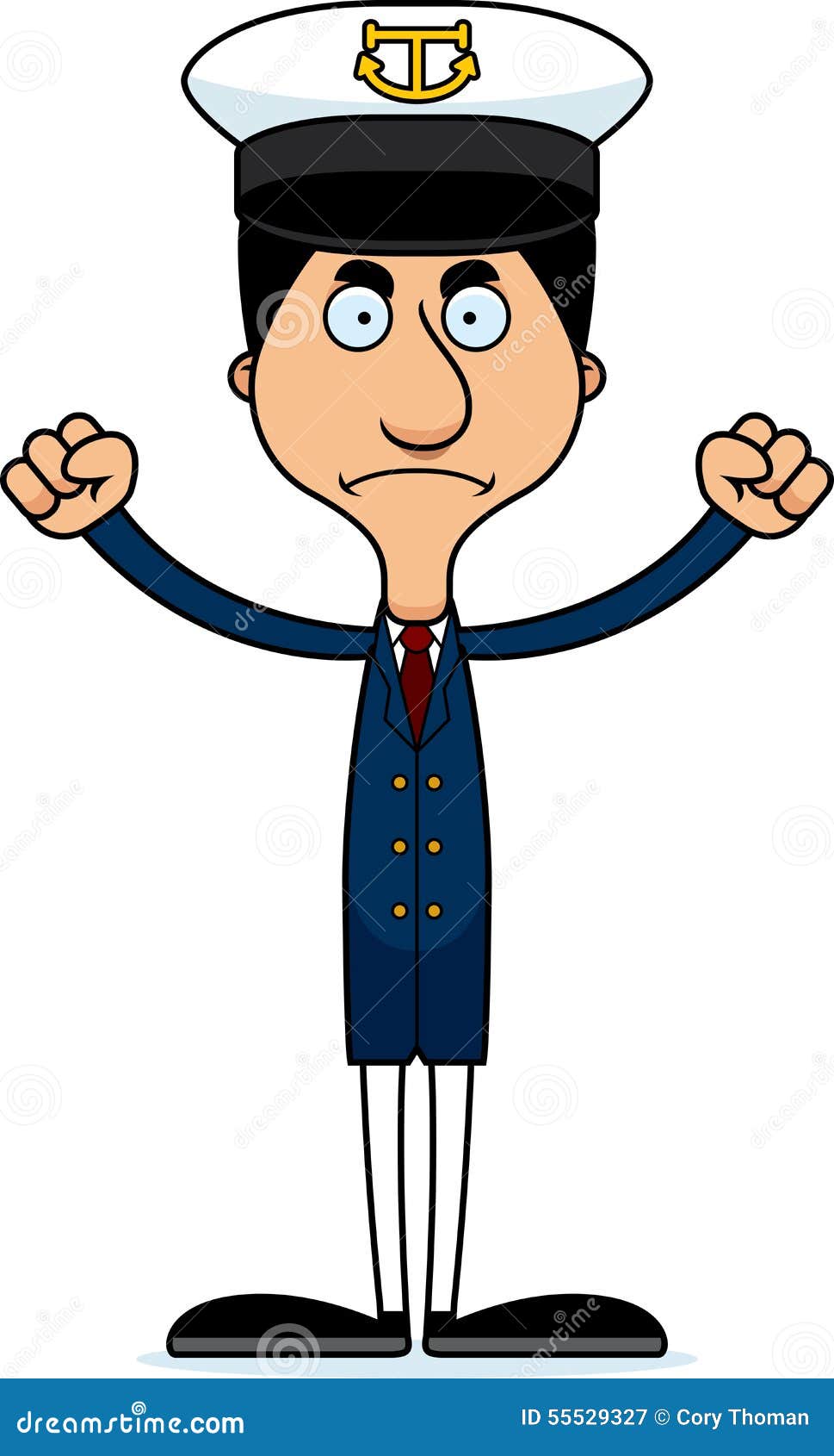 Cartoon Angry Boat Captain Man Stock Vector - Illustration of angry ...