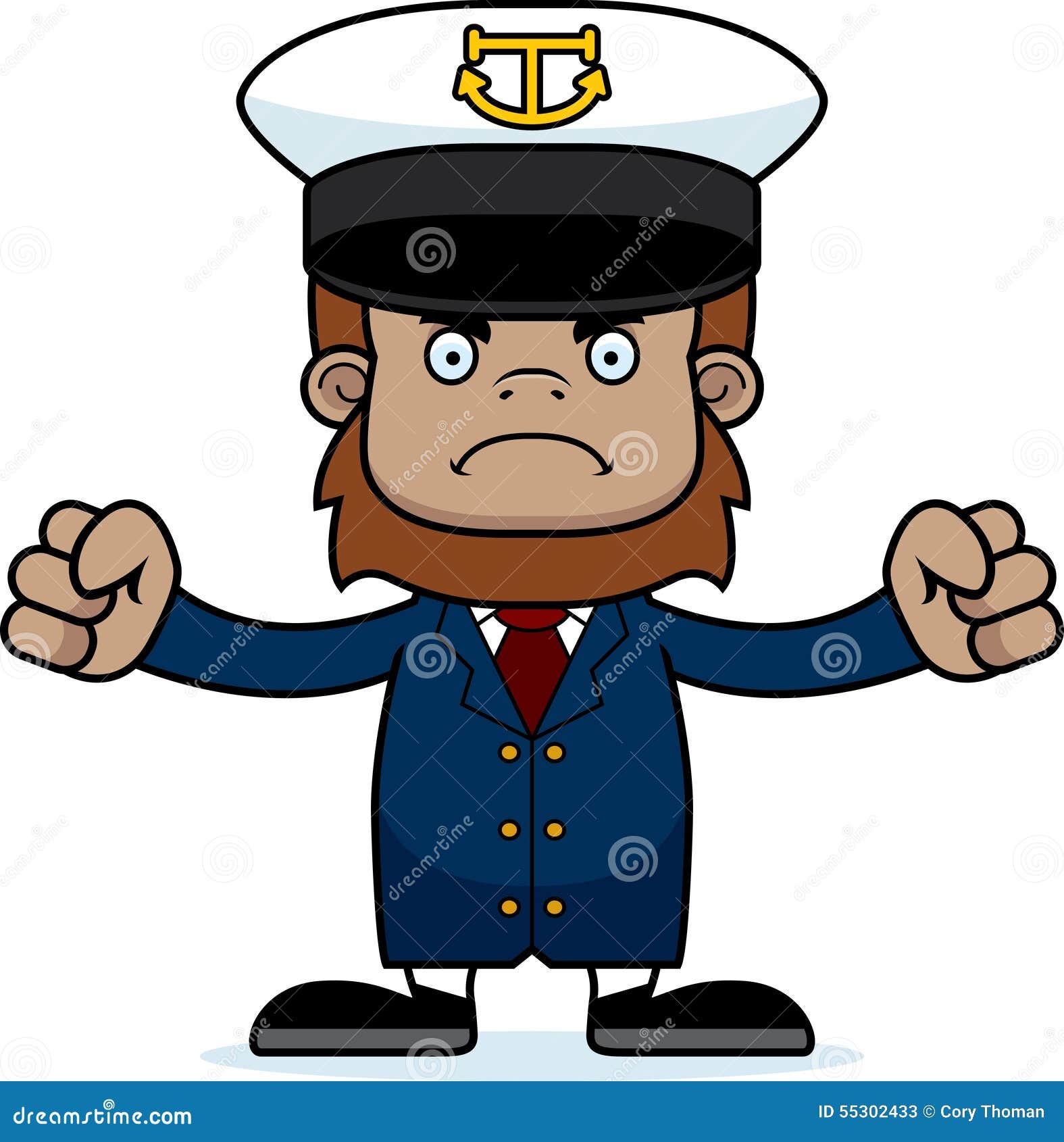 Cartoon Angry Boat Captain Sasquatch Stock Vector - Illustration of ...