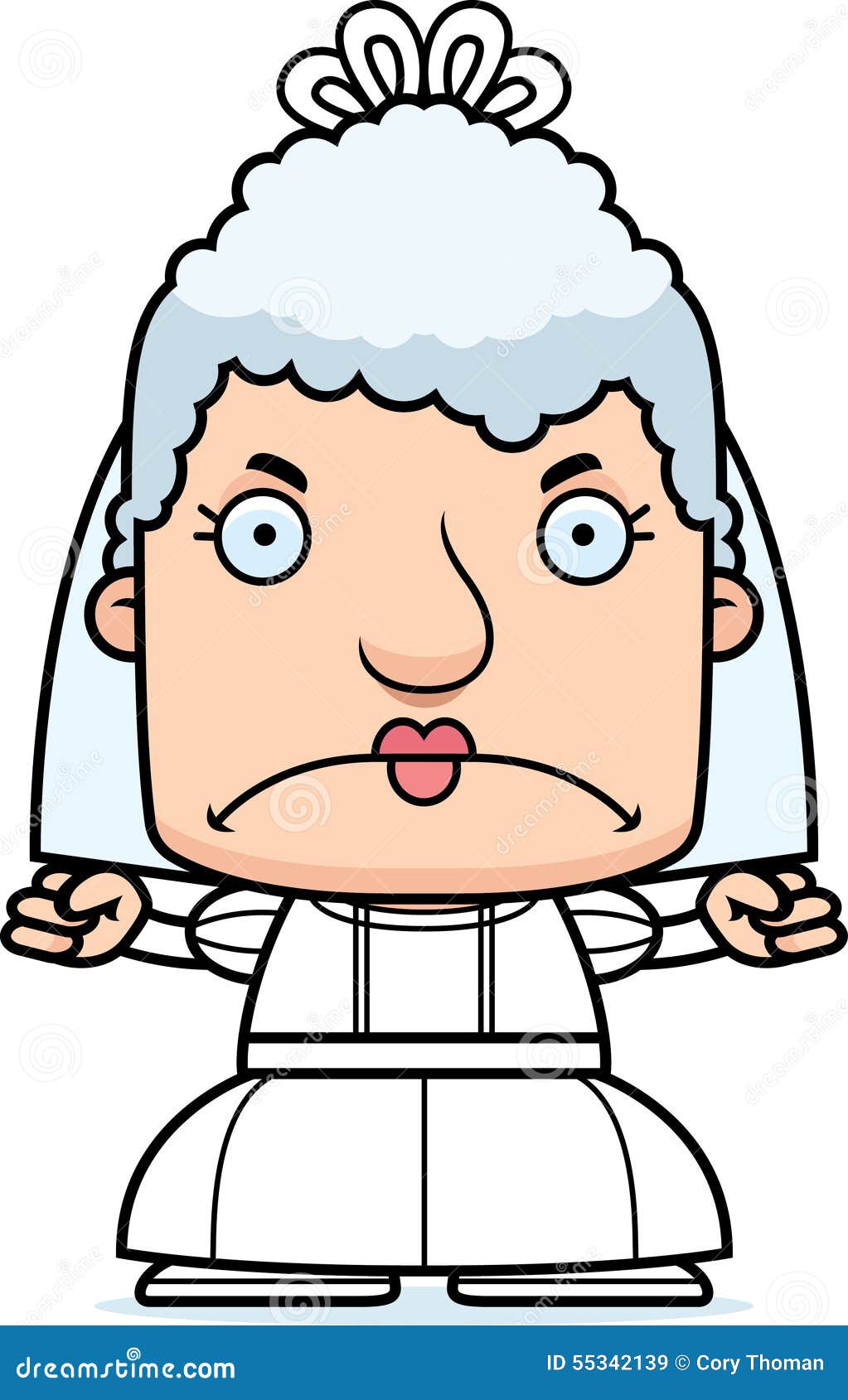 Cartoon Angry Bride Woman stock vector. Illustration of marriage - 55342139