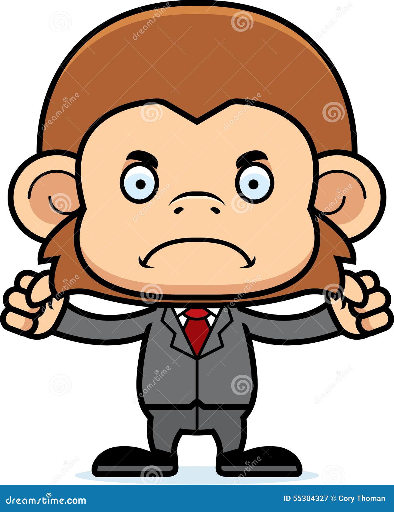 Cartoon Angry Businessperson Monkey Stock Vector - Illustration of ...