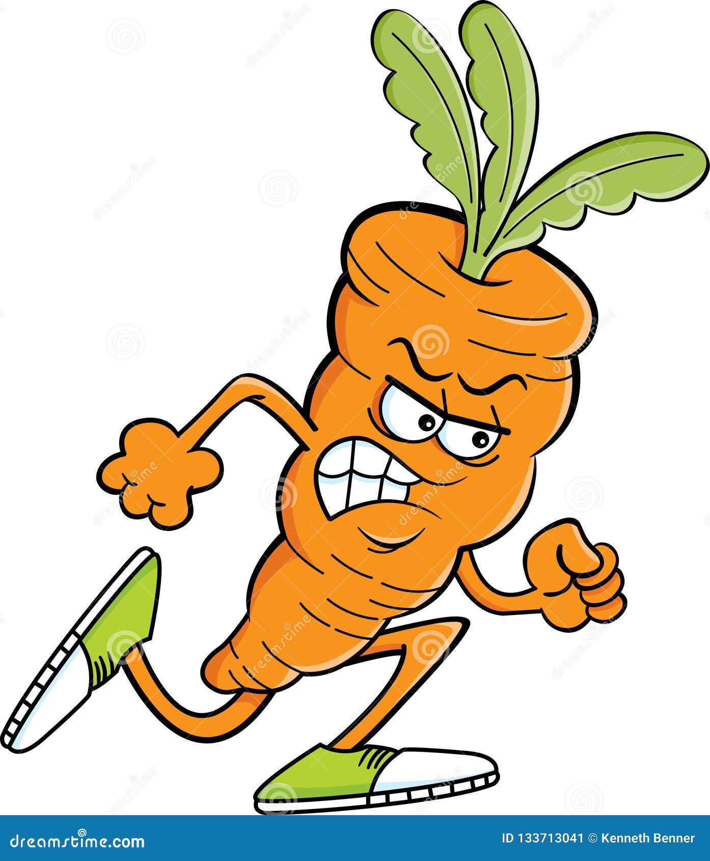 Cartoon Angry Carrot Running. Stock Vector - Illustration of upset ...