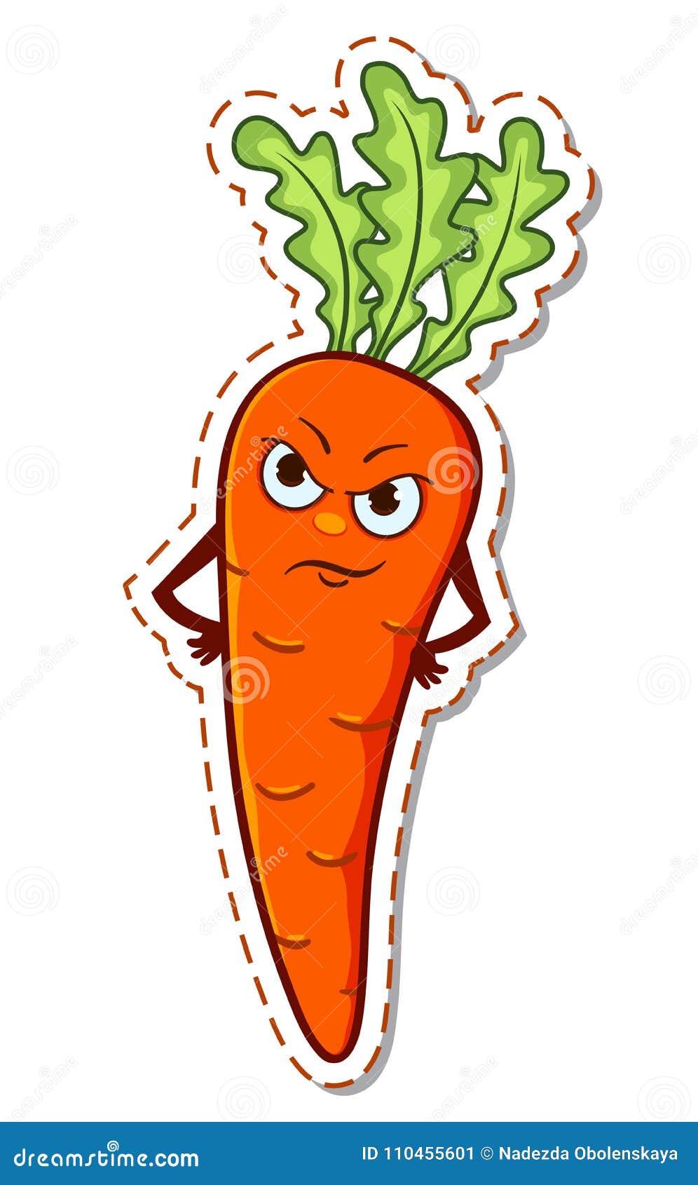 Cartoon Angry Carrot Sticker Stock Vector - Illustration of angry ...