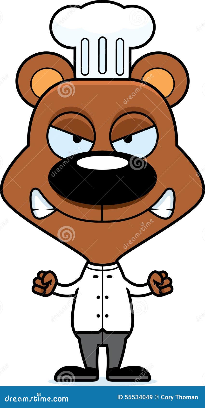 Cartoon Angry Chef Bear stock vector. Illustration of cook - 55534049
