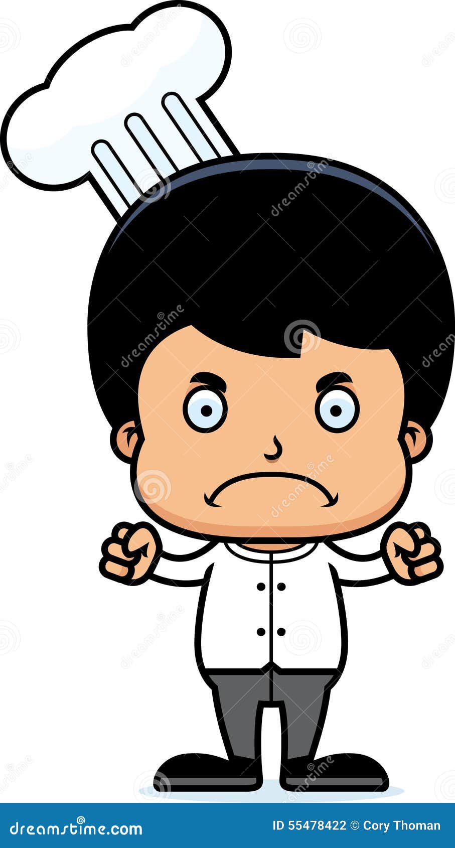 Cartoon Angry Chef Boy stock vector. Illustration of clipart - 55478422