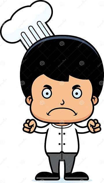 Cartoon Angry Chef Boy stock vector. Illustration of clipart - 55478422