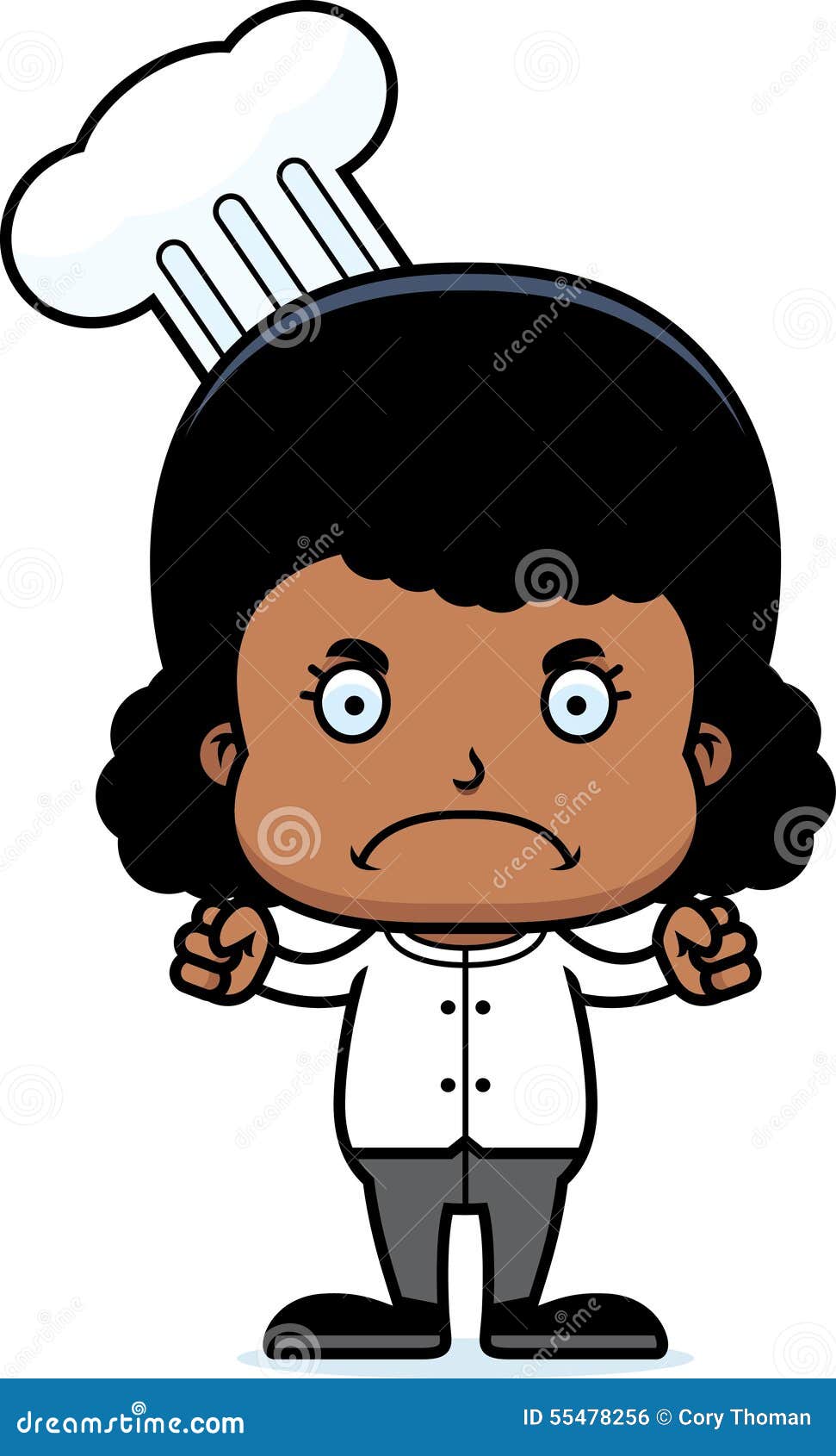 Cartoon Angry Chef Girl stock vector. Illustration of clip - 55478256