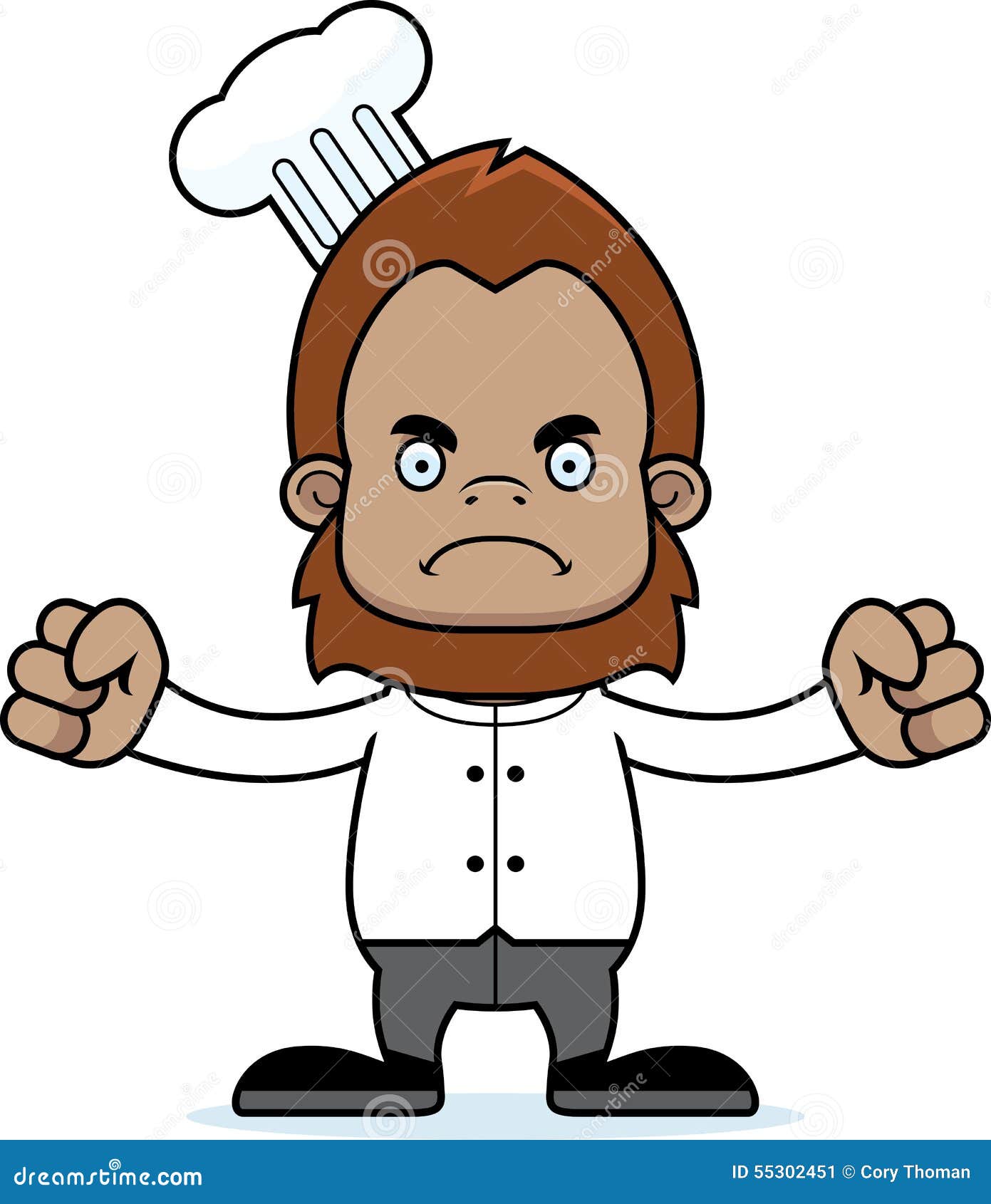 Cartoon Angry Chef Sasquatch Stock Vector - Illustration of animal ...