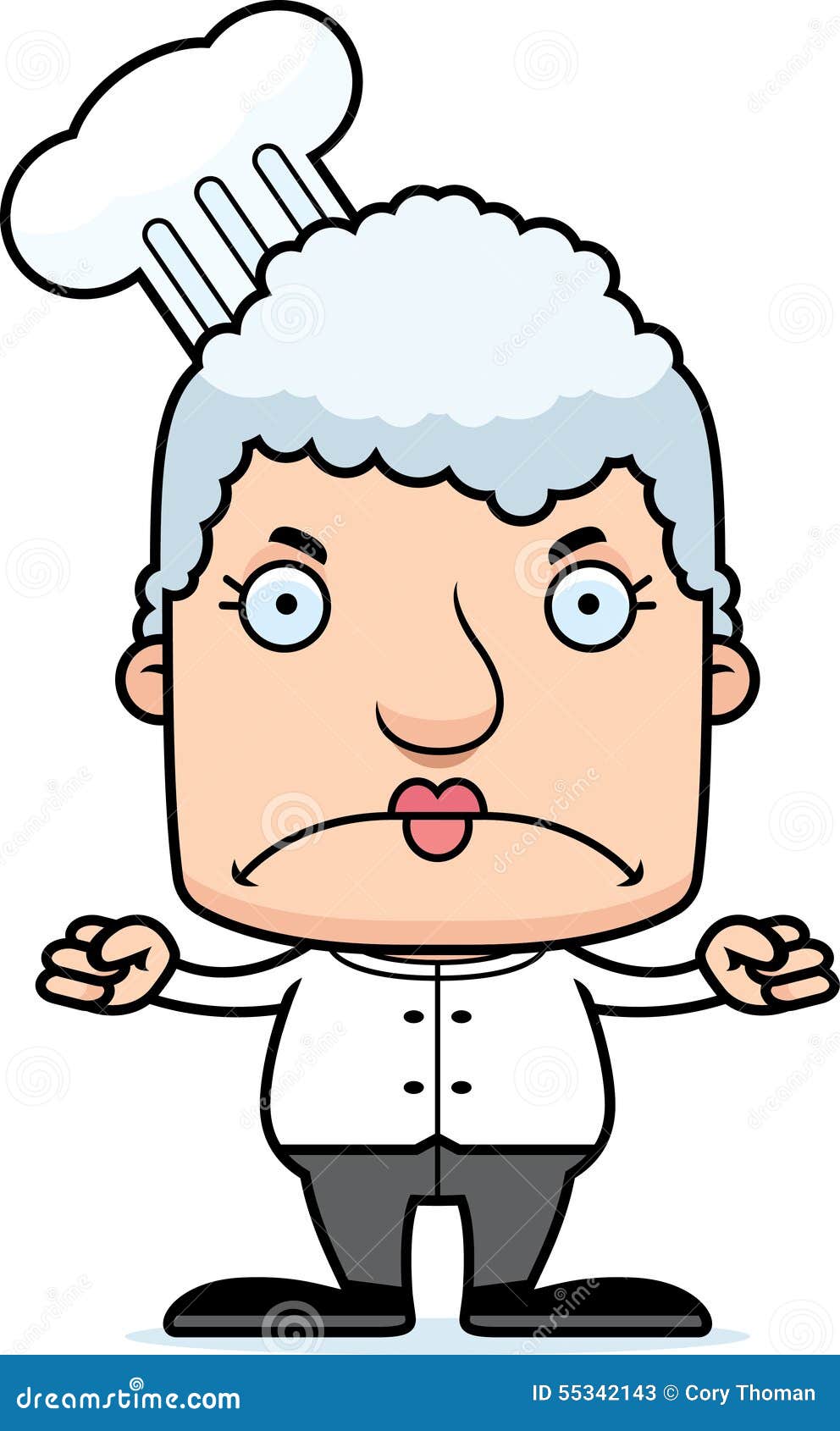 Cartoon Angry Chef Woman stock vector. Illustration of person - 55342143