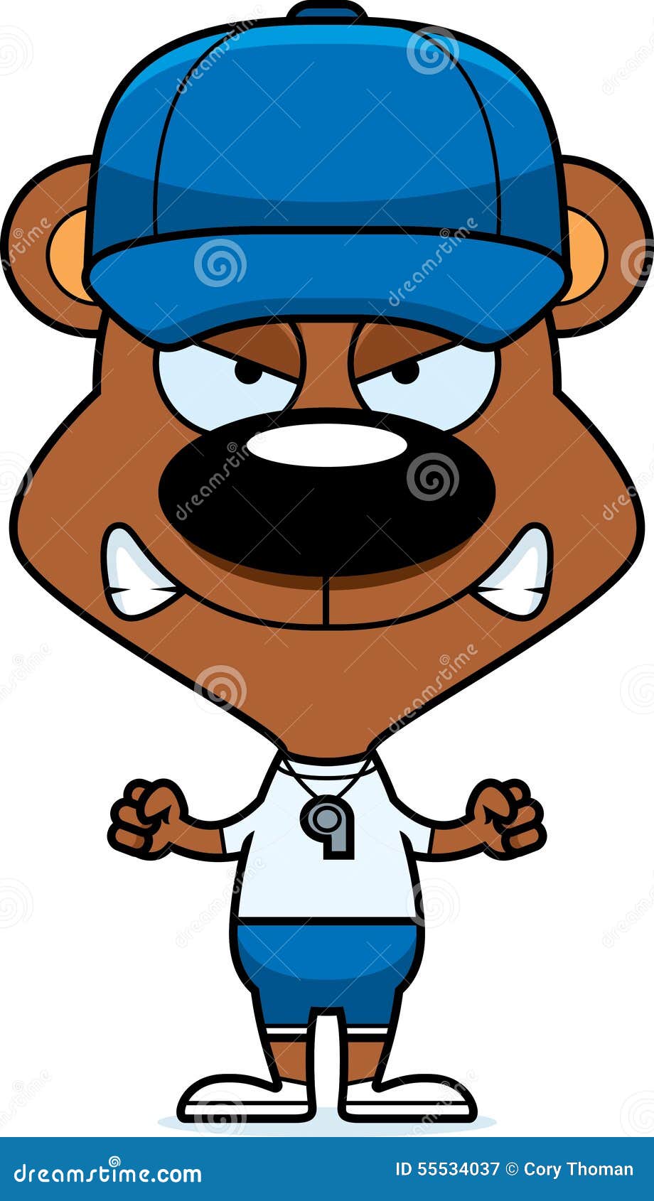 Cartoon Angry Coach Bear stock vector. Illustration of clip - 55534037