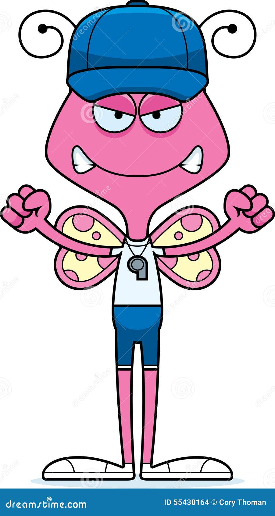 Cartoon Angry Coach Butterfly Stock Vector - Illustration of butterfly ...