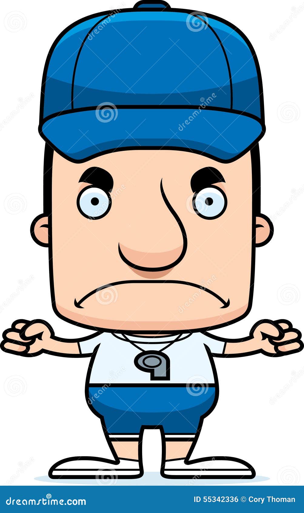 Cartoon Angry Coach Man stock vector. Illustration of angry - 55342336