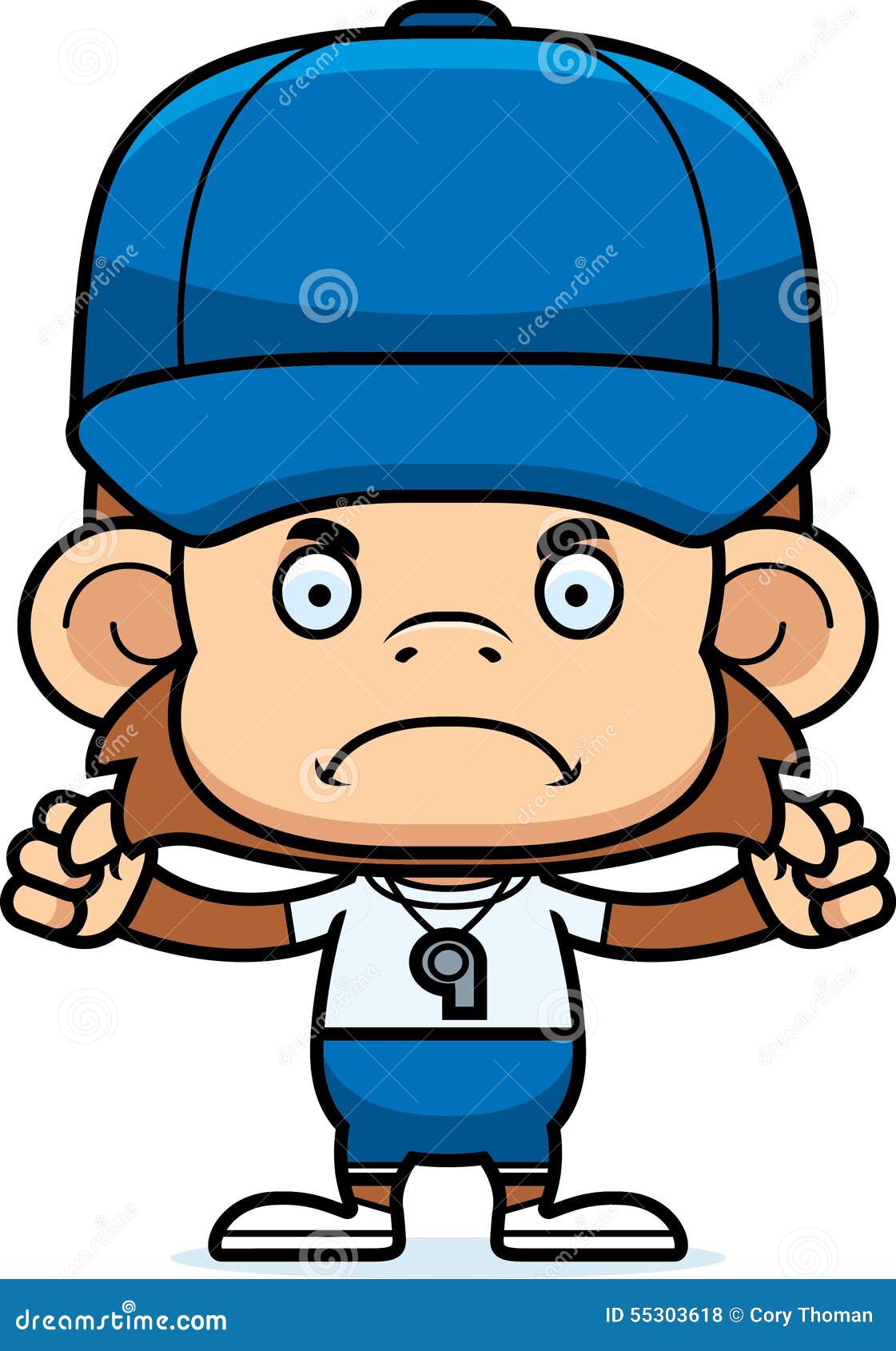 Cartoon Angry Coach Monkey stock vector. Illustration of cartoon - 55303618