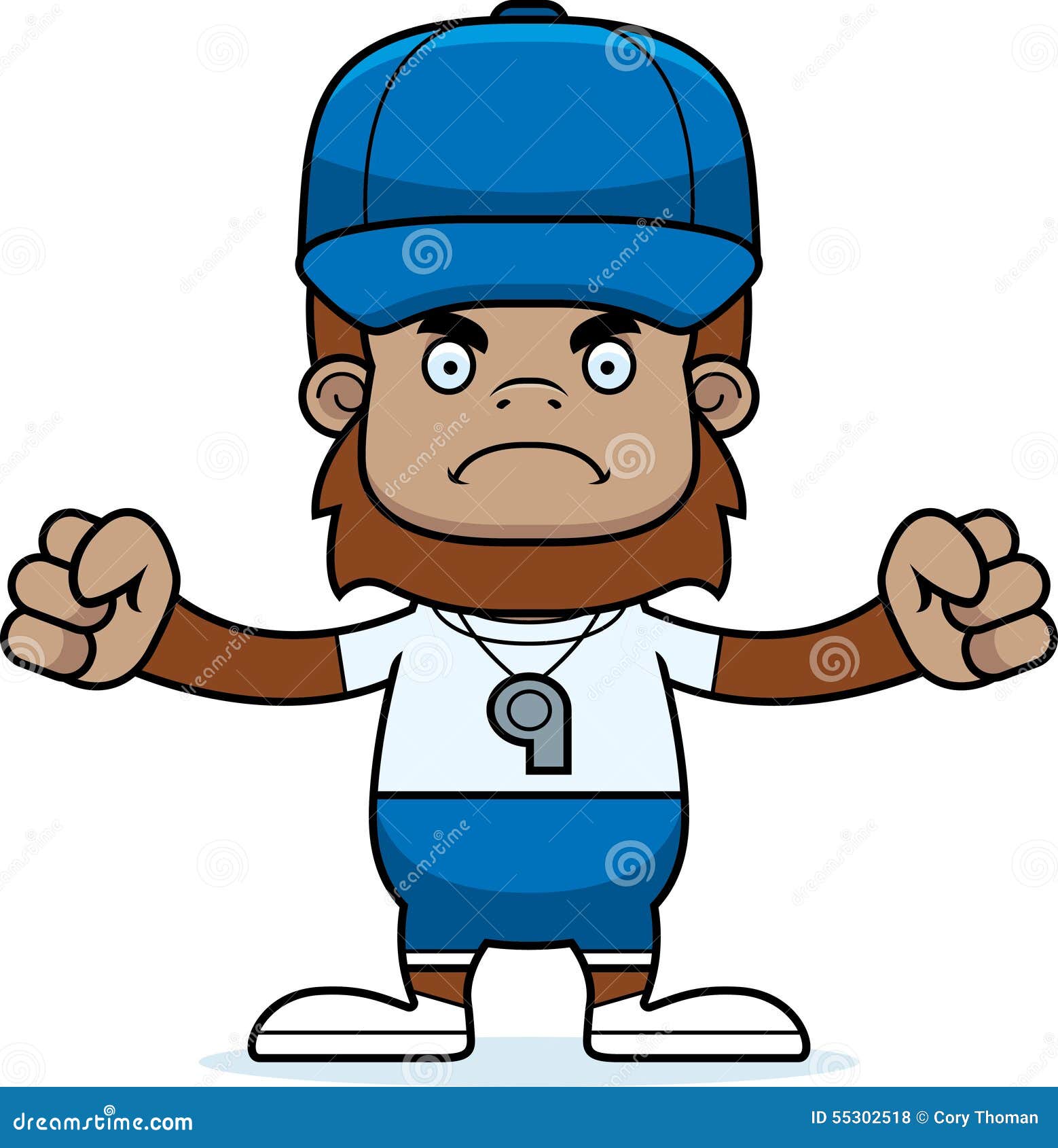 Cartoon Angry Coach Sasquatch Stock Vector - Illustration of bigfoot ...