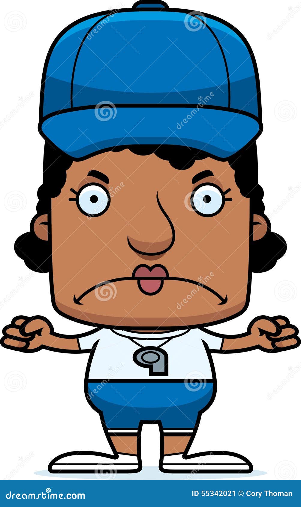 Cartoon Angry Coach Woman stock vector. Illustration of cartoon - 55342021