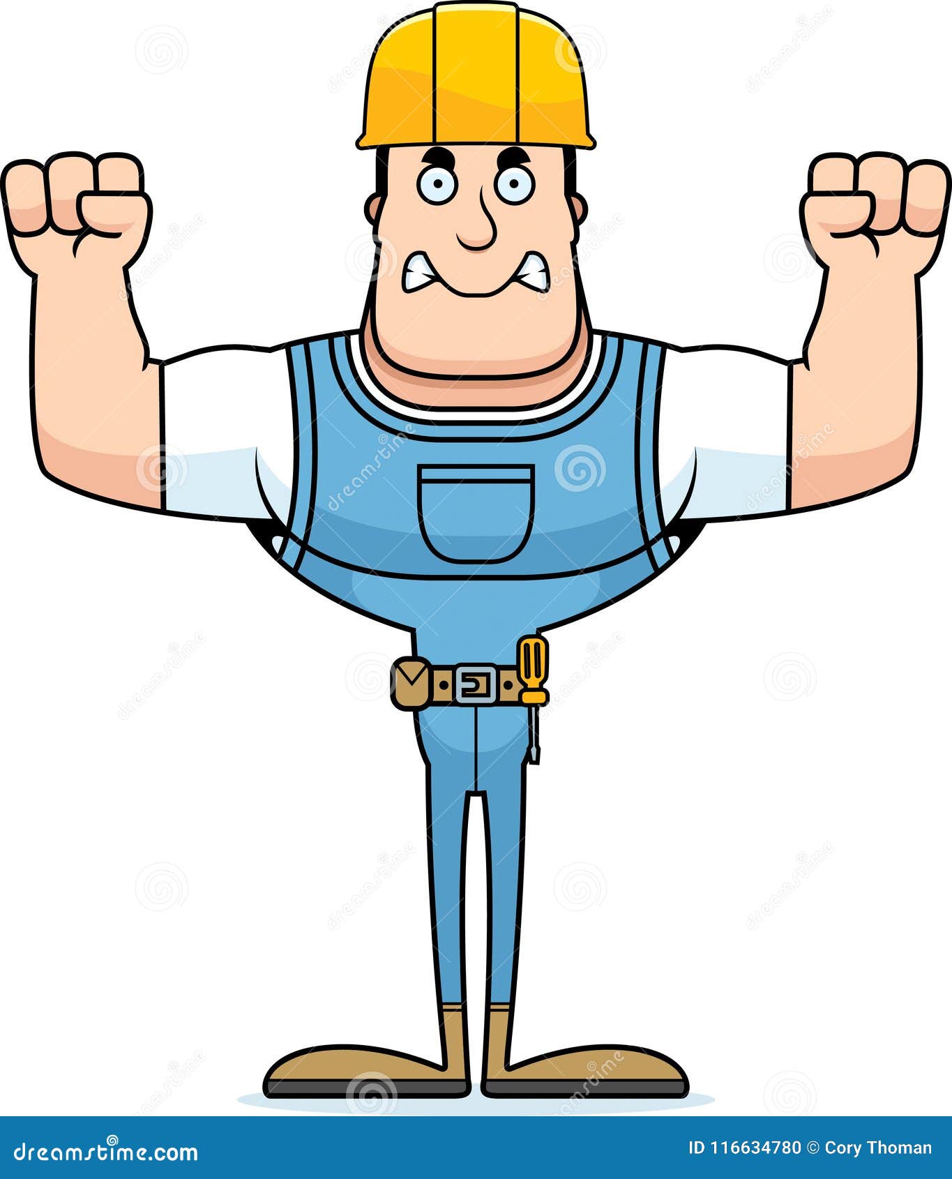 Cartoon Angry Construction Worker Stock Vector - Illustration of ...