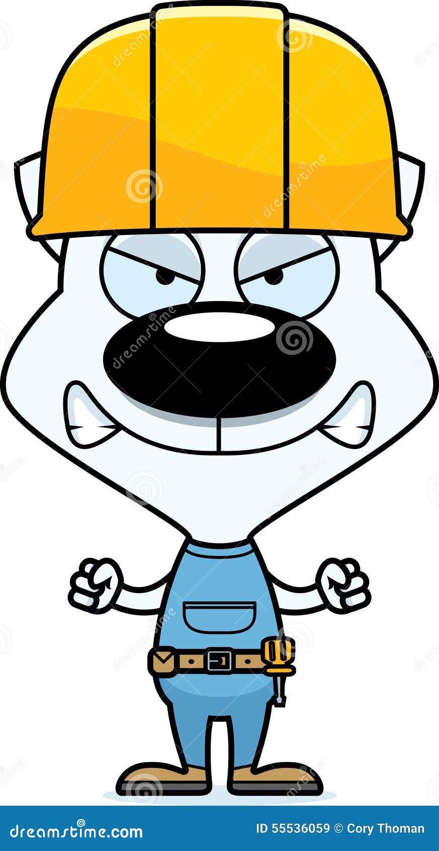Cartoon Angry Construction Worker Kitten Stock Vector - Illustration of ...