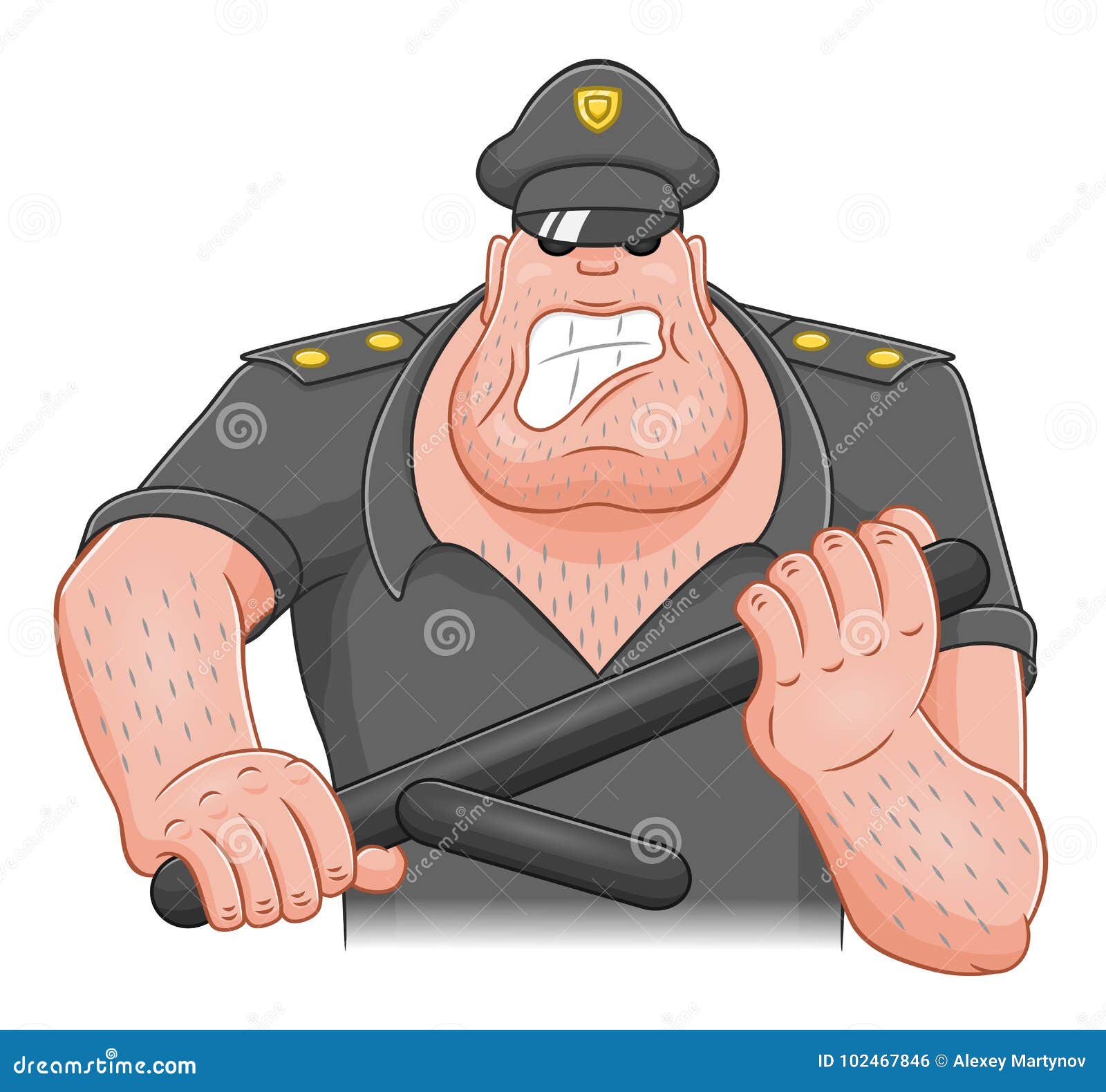 Cartoon angry cop stock vector. Illustration of punishment - 102467846