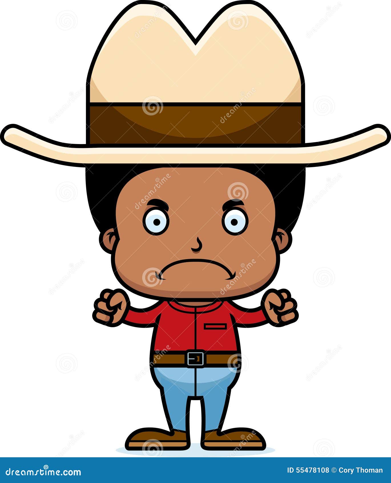 Cartoon Angry Cowboy Boy stock vector. Illustration of clipart - 55478108